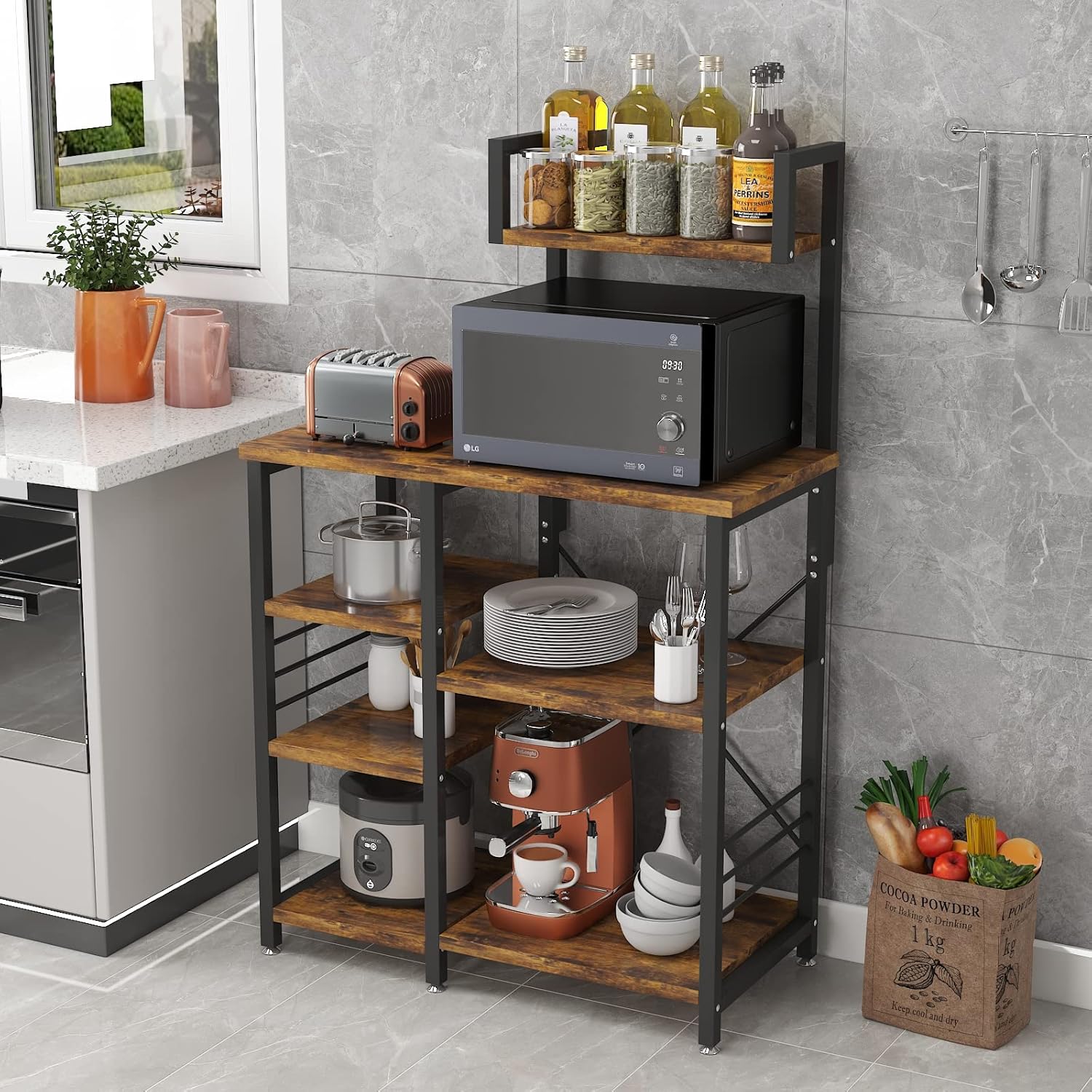 Amazon.com: Taxomin Kitchen Baker's Rack , Coffee Station, Microwave ...
