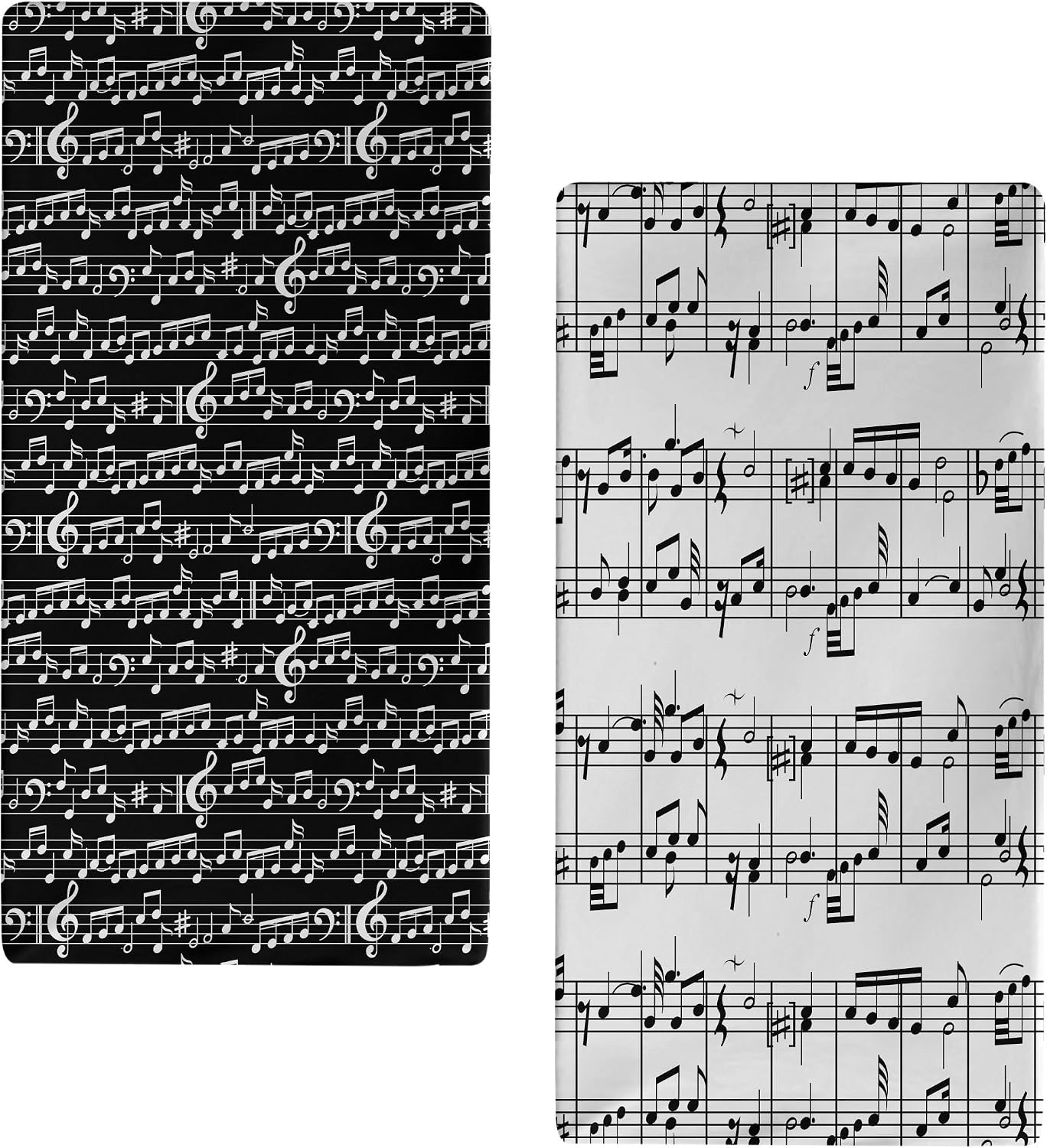 Amazon.com: Ambesonne Music Themed Fitted Sheet Set, Monochrome Design ...