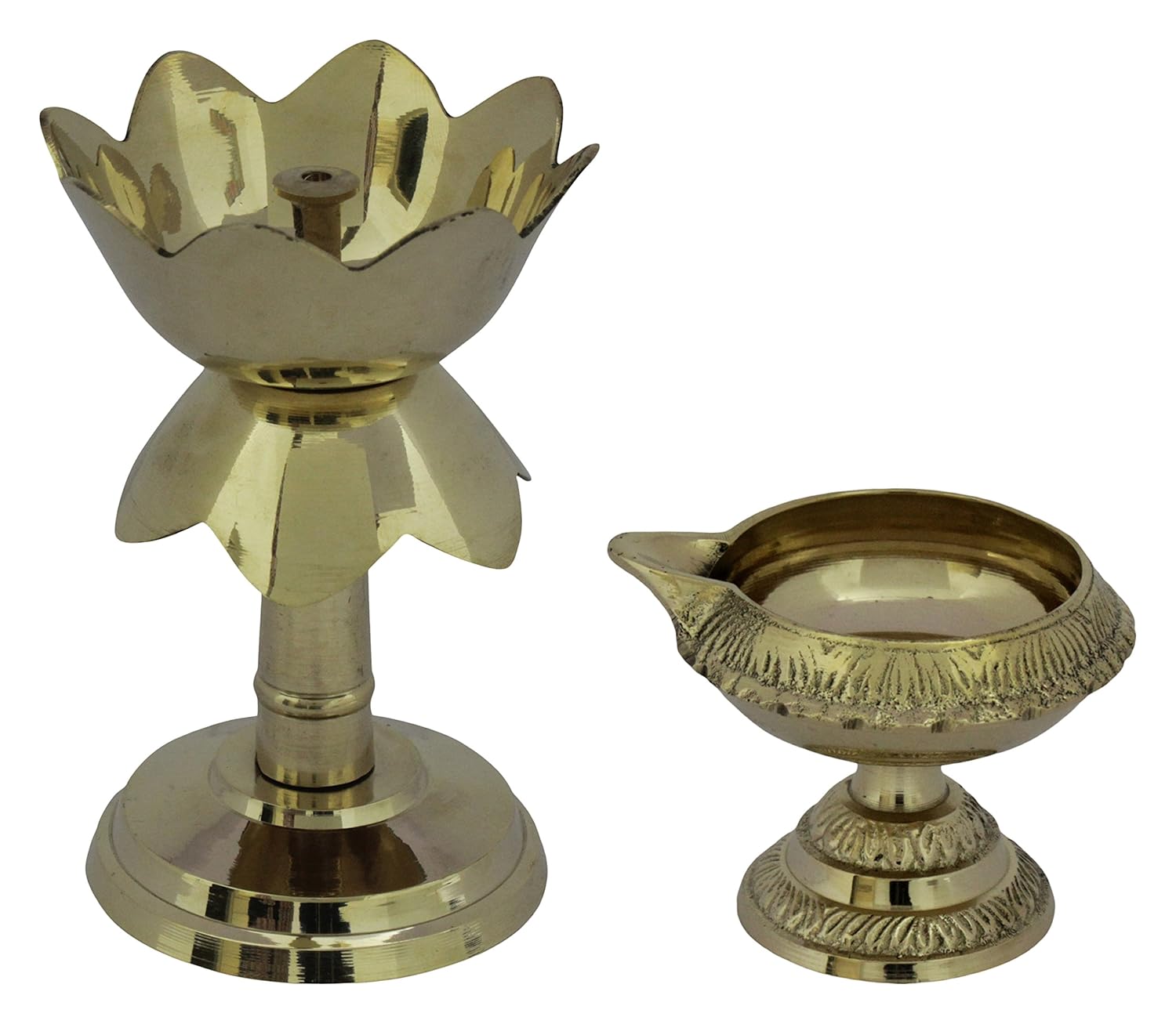Buy SSP Bronze Diya (8 cm x 5 cm x 5 cm, Golden, Pack of 2, 208) Online ...