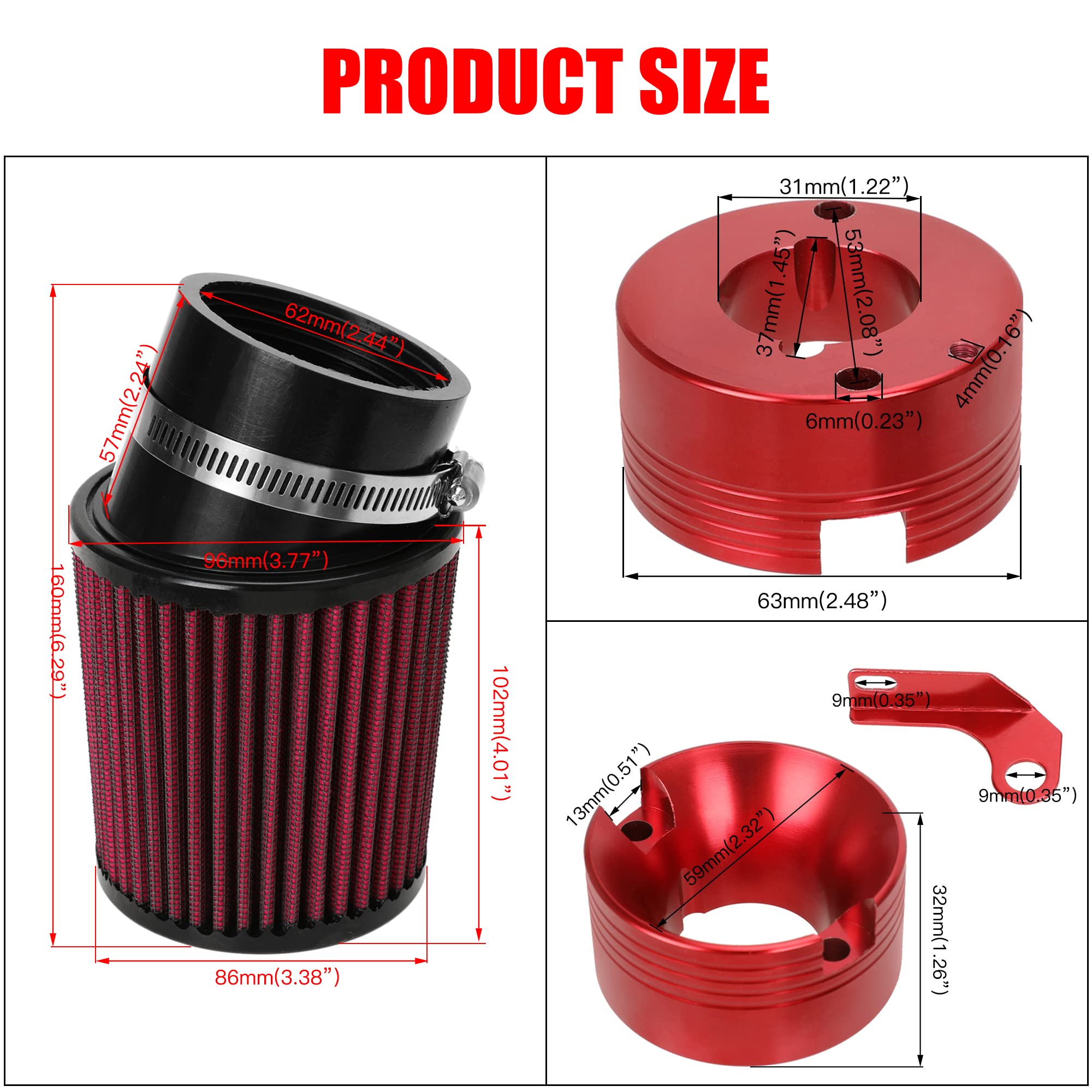 Buy GREHUA Upgrade Air Filter Adapter Jet Kit for Predator 301cc 420cc ...