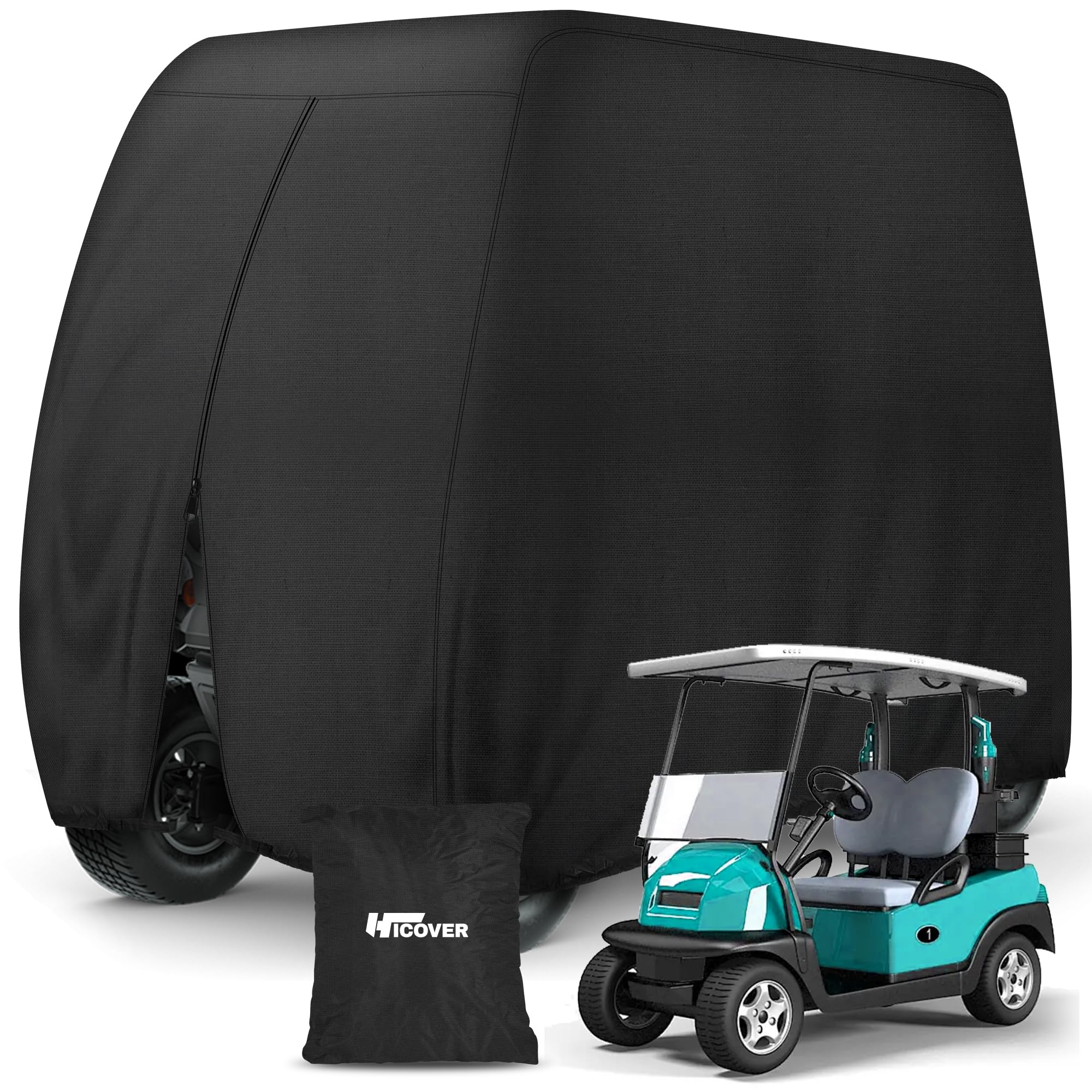 Amazon.com : Heavy Duty Golf Cart Cover 4 Passenger, Hicover 420D ...