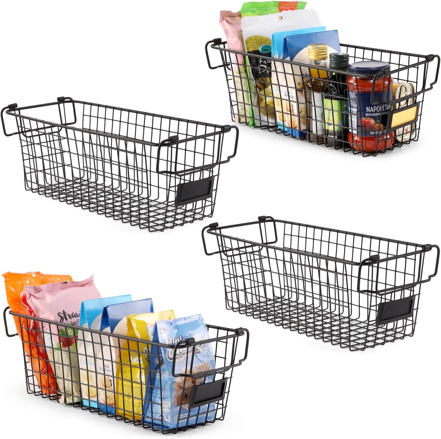 Amazon.com - TRINITY 2-Pack Stackable Metal Wire Storage Baskets With ...