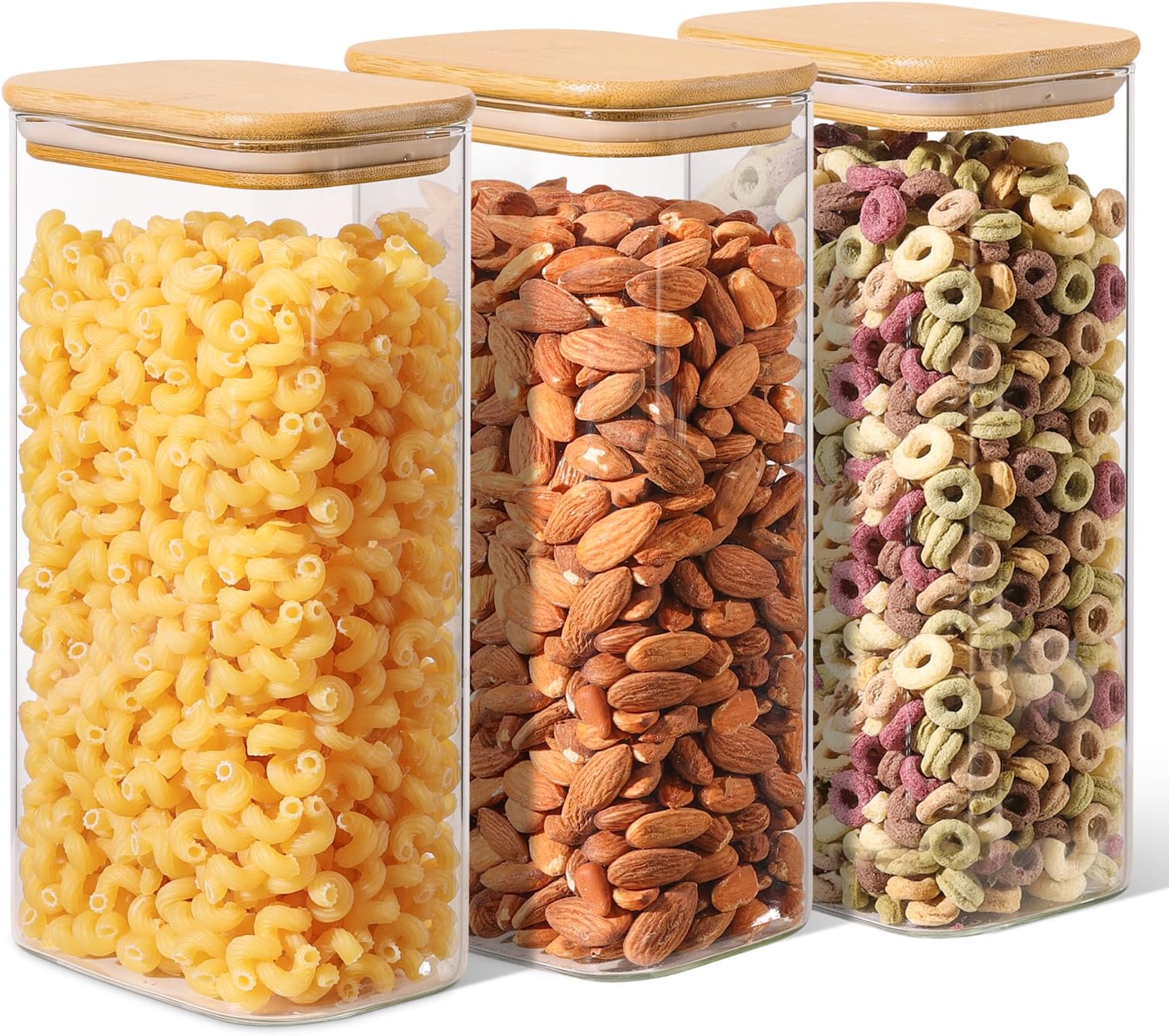 Amazon.com: Bloom & Breeze Airtight Glass Pasta Containers for Pantry ...