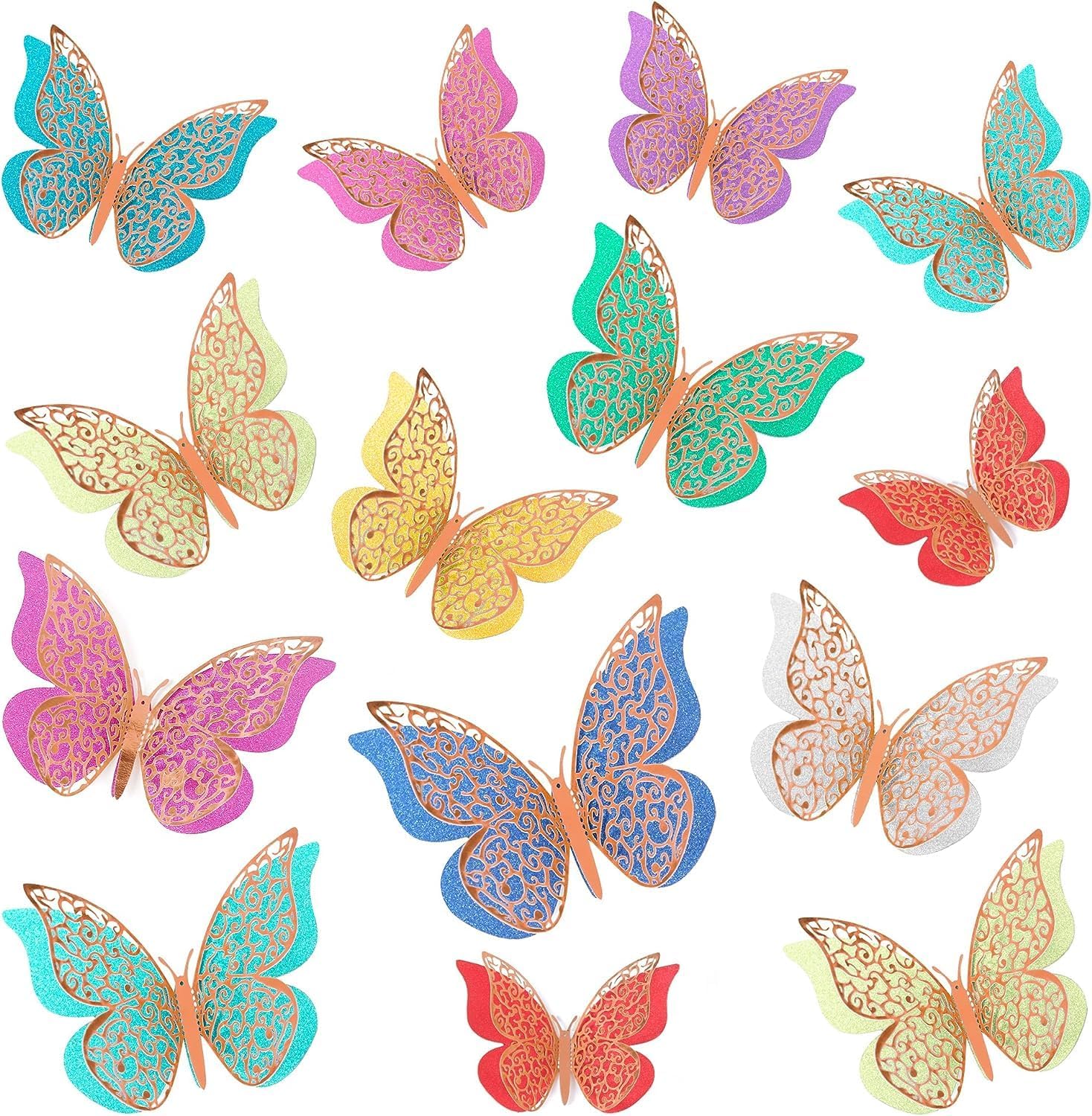 JAAMSO ROYALS Multicolor 3D Butterfly Stickers for Wall, Butterfly ...
