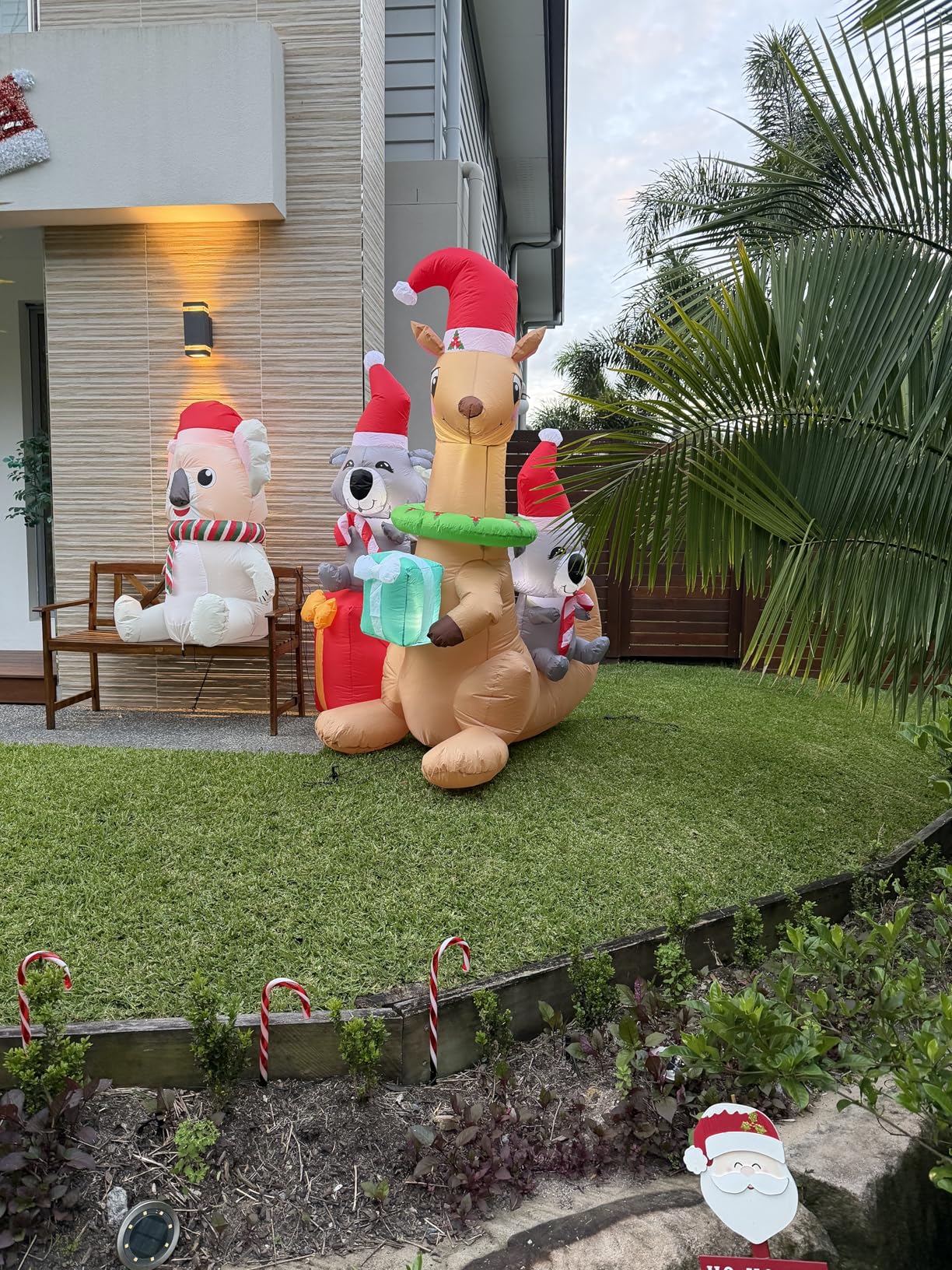 InfleasJoiy 7FT Kangaroo Koala Inflatable Decoration with Built-in LED ...