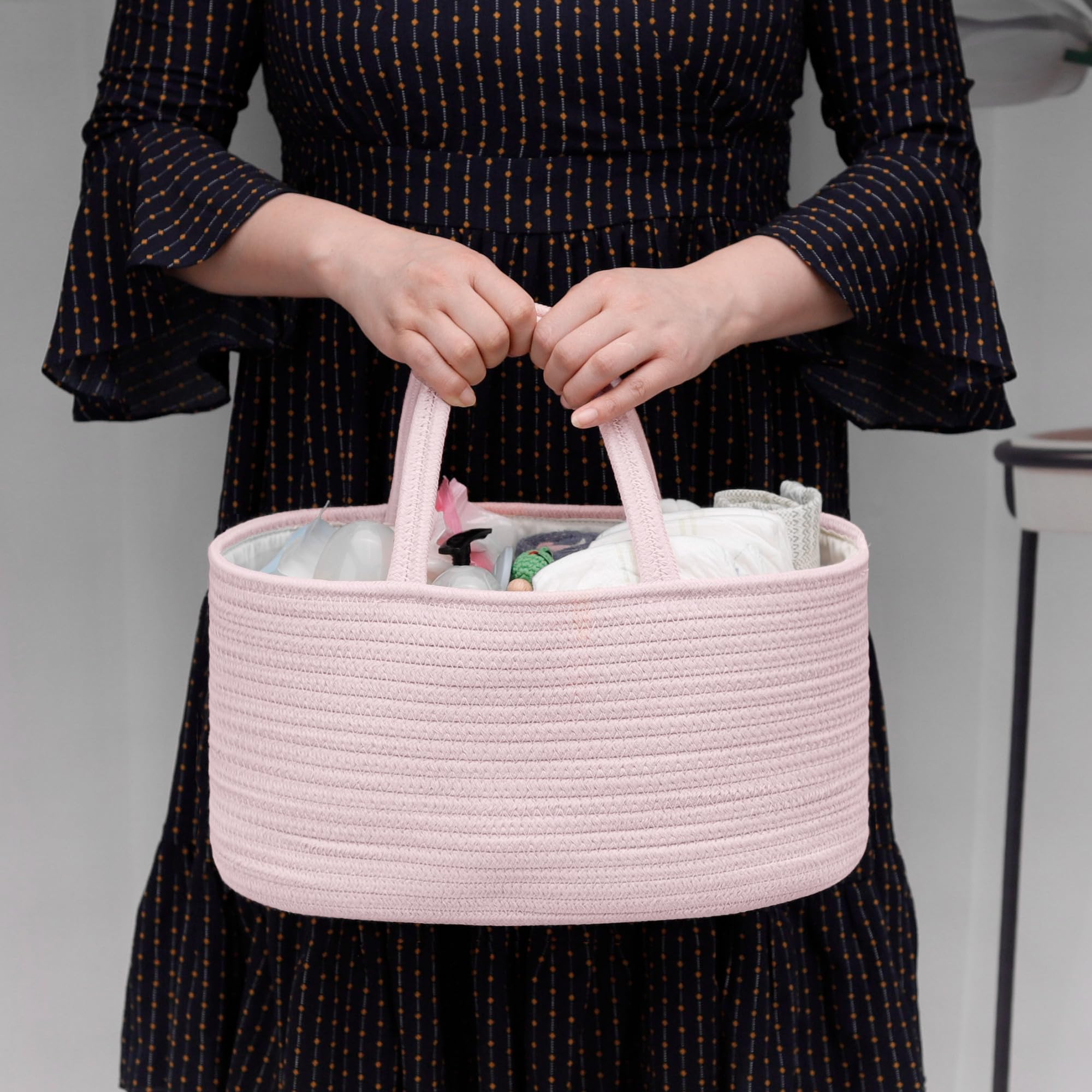 COMSE Large Nappy Caddy Organizer for Girl Boy, Baby Caddy, Car Diaper ...