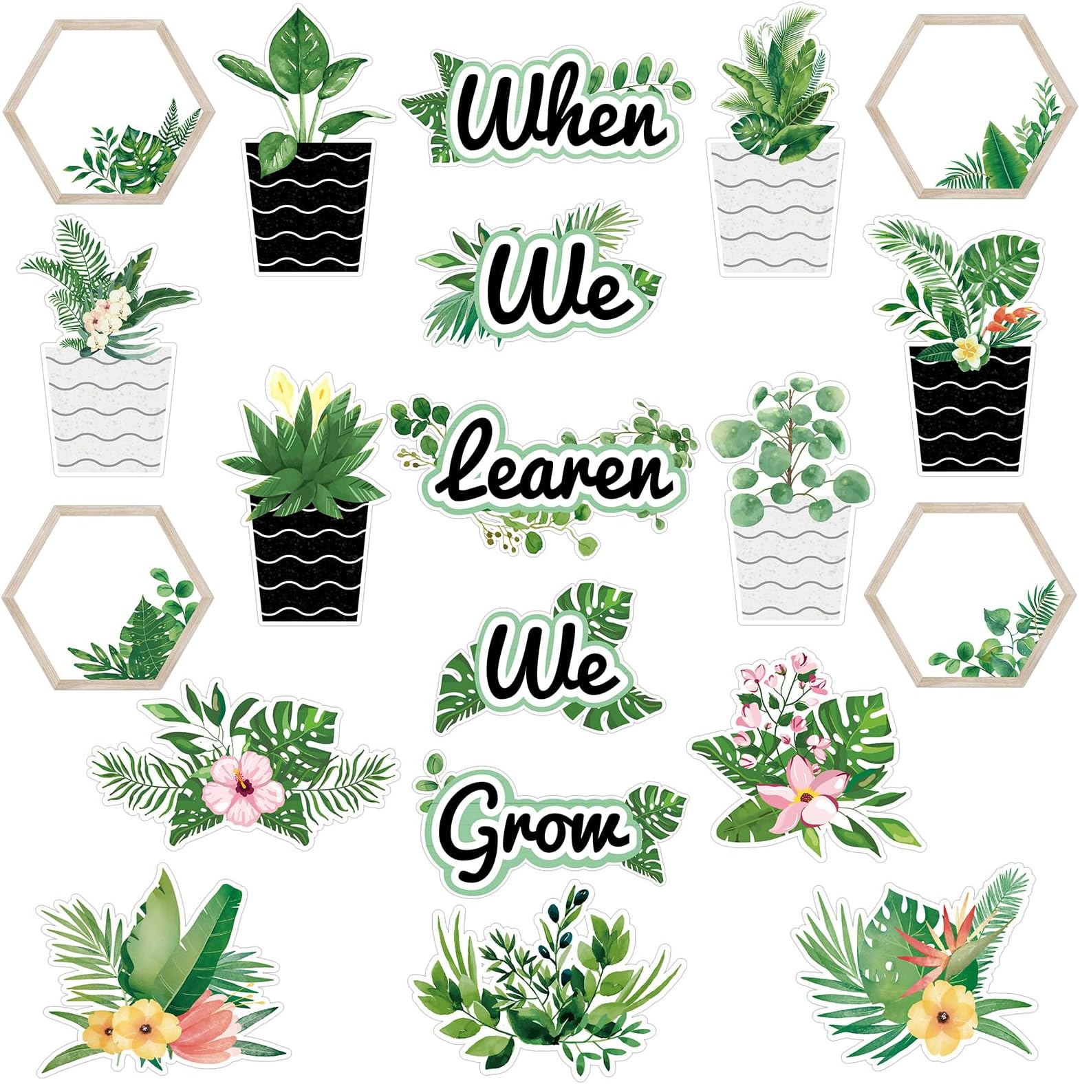 Amazon.com: Classroom Decor Cutouts,Plant Bulletin Board Decorations ...