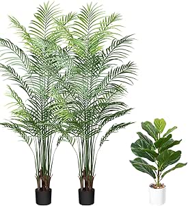 Amazon.com: CROSOFMI 5 Feet Artificial Areca Palm Tree with 22 Inch ...