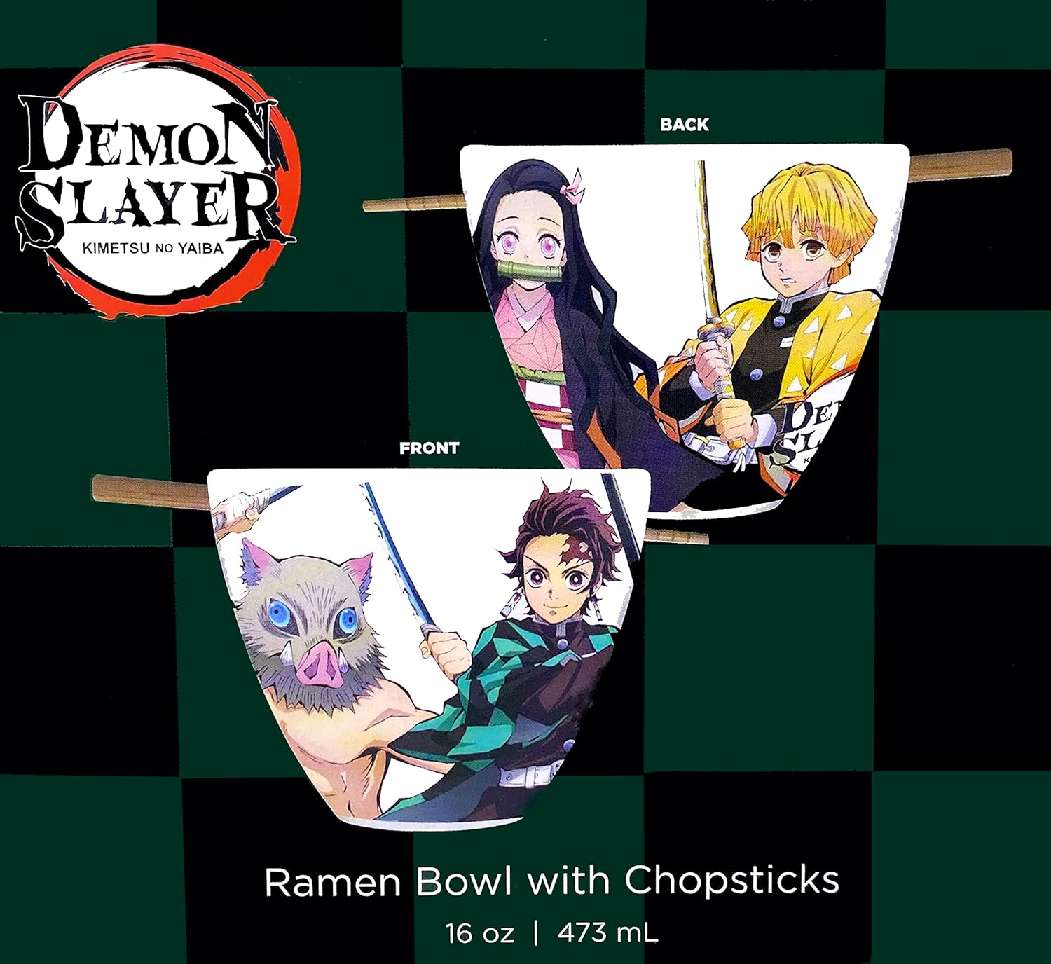 JUST FUNKY Demon Slayer – Tazón de ramen con palillos de 16 onzas ...