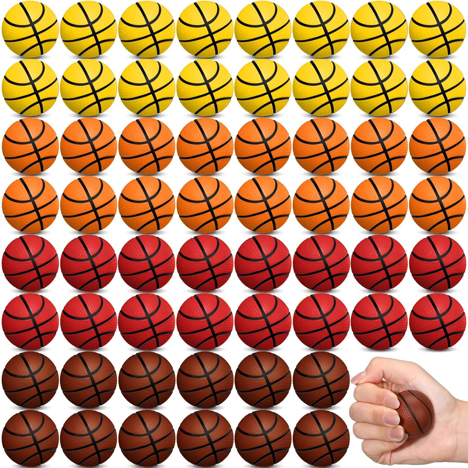 Amazon.com: Liliful 100 Pcs Mini Basketball Foam Stress Ball Small ...