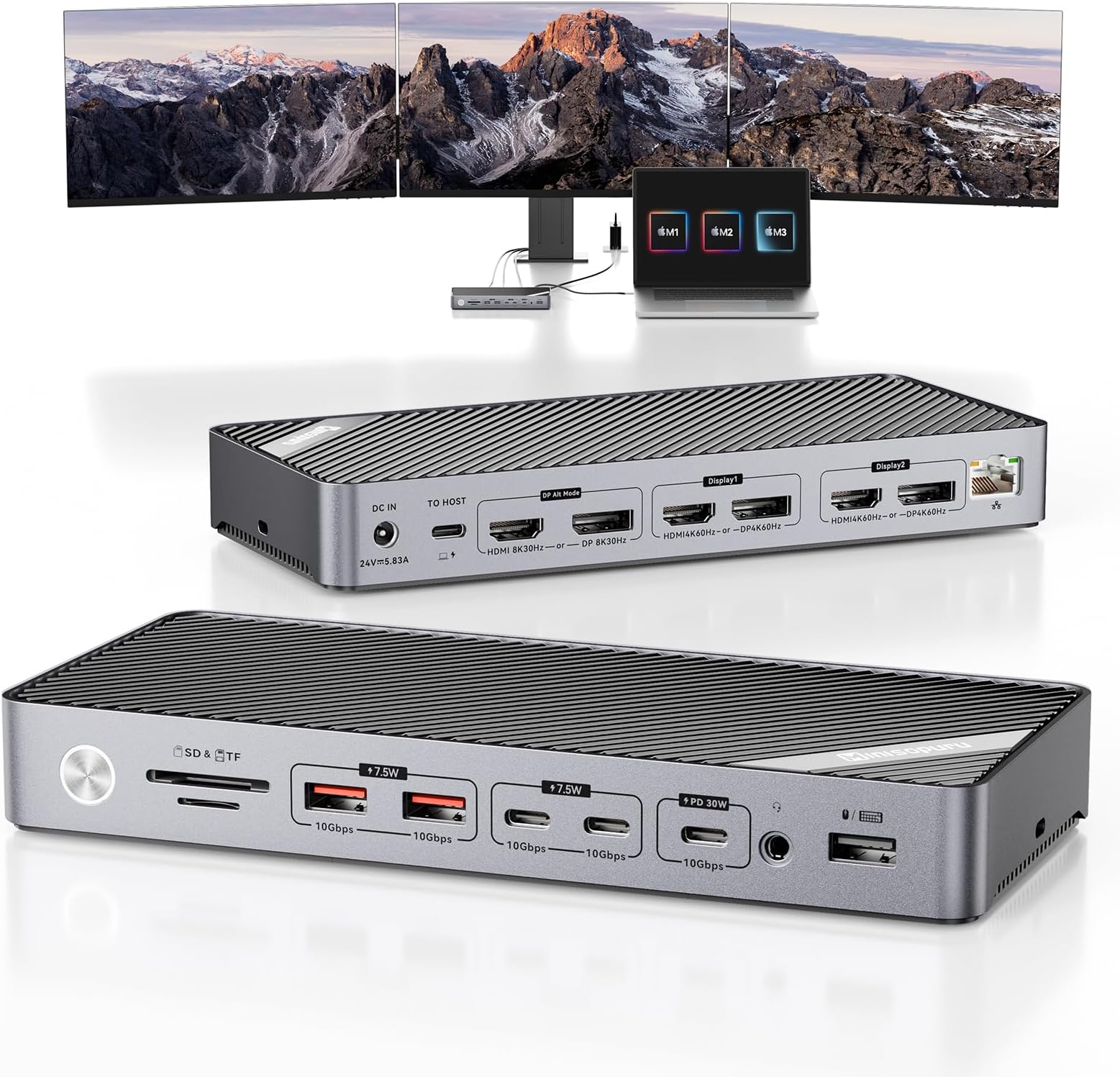 TERRA Mobile Dockingstation 810 USB-C Triple 4K inkl.135W Netzteil SD ...