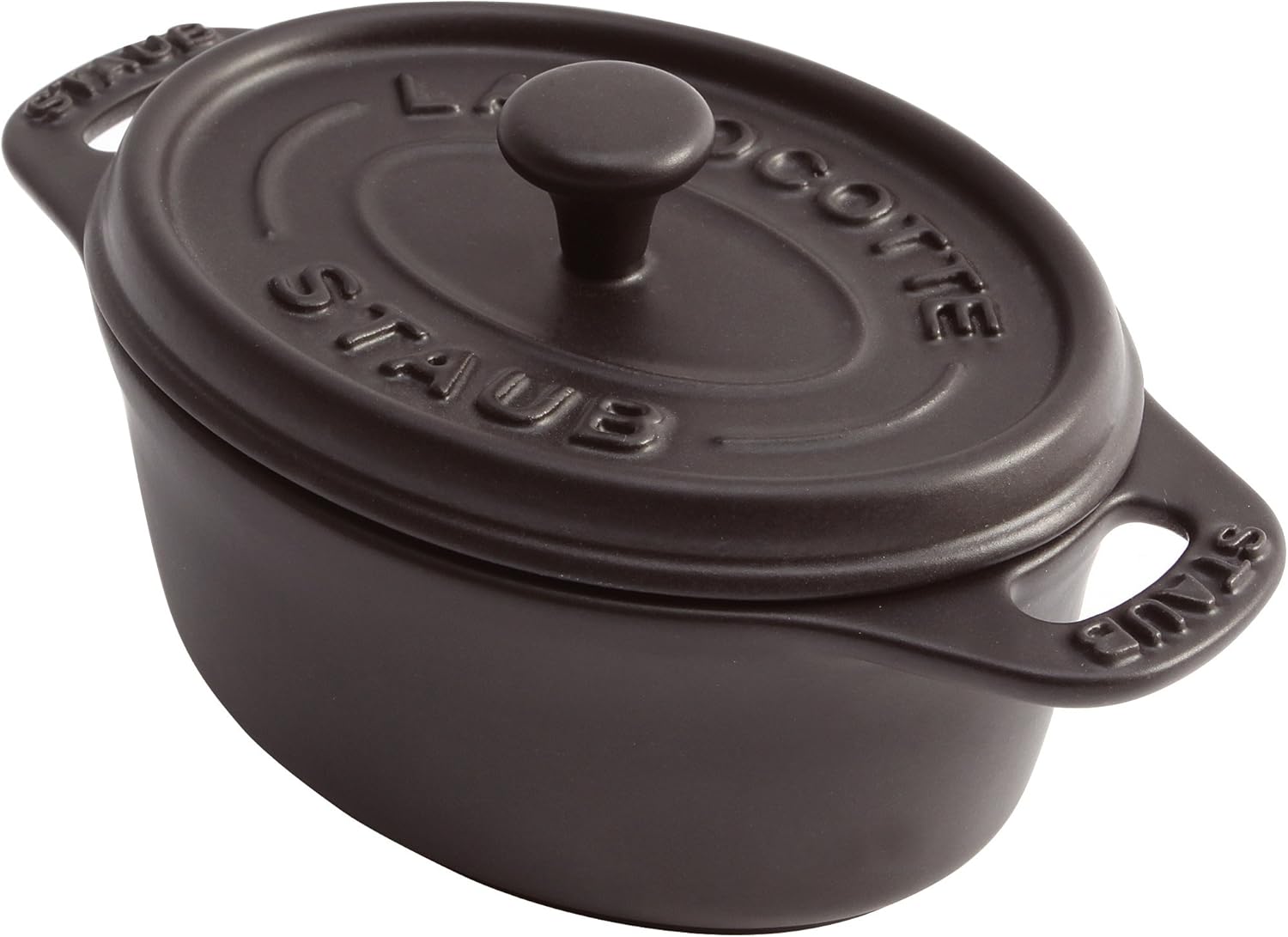 Amazon.com: Staub 1/4-Quart Mini Oval Ceramic Cocotte, Black: Baking ...