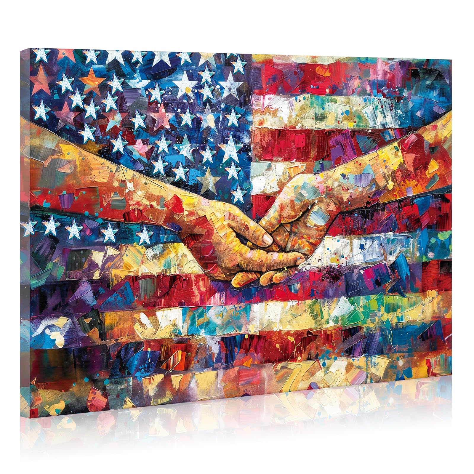 Old School American Flag Paintings American Flag Vintage Sky Painting