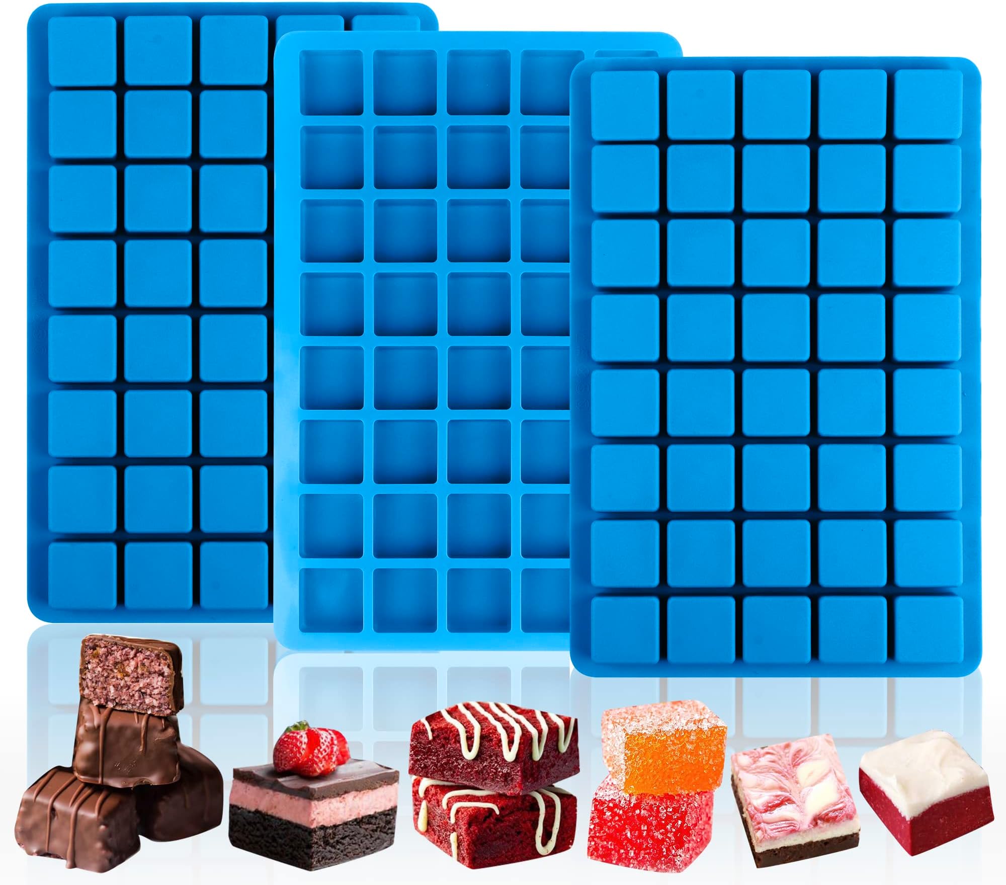 Amazon.com: AIKEFOO 64-Cavity Square Caramel Candy Silicone Molds ...