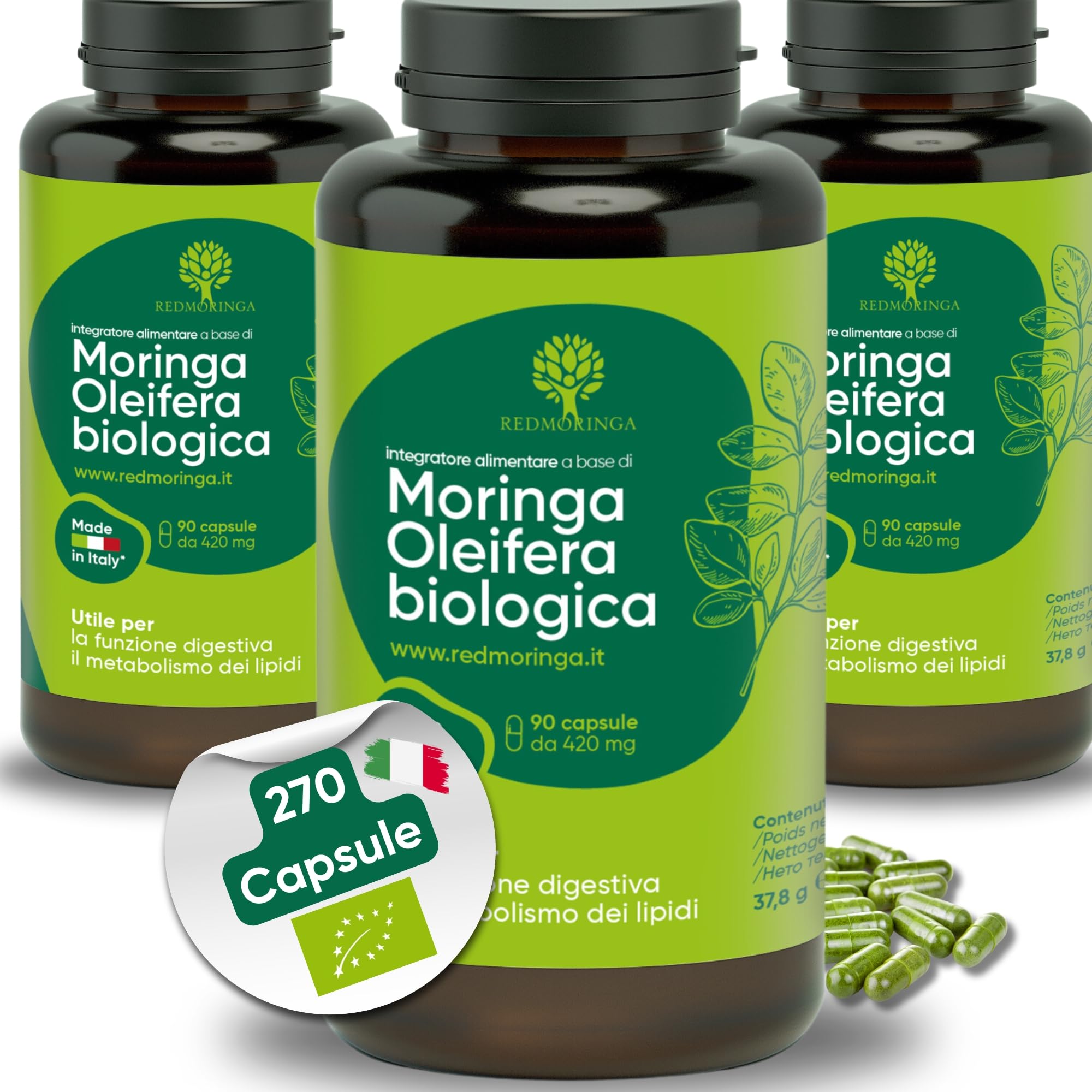 RedMoringa Integratore Moringa Oleifera Biologica - 100% Naturale ...