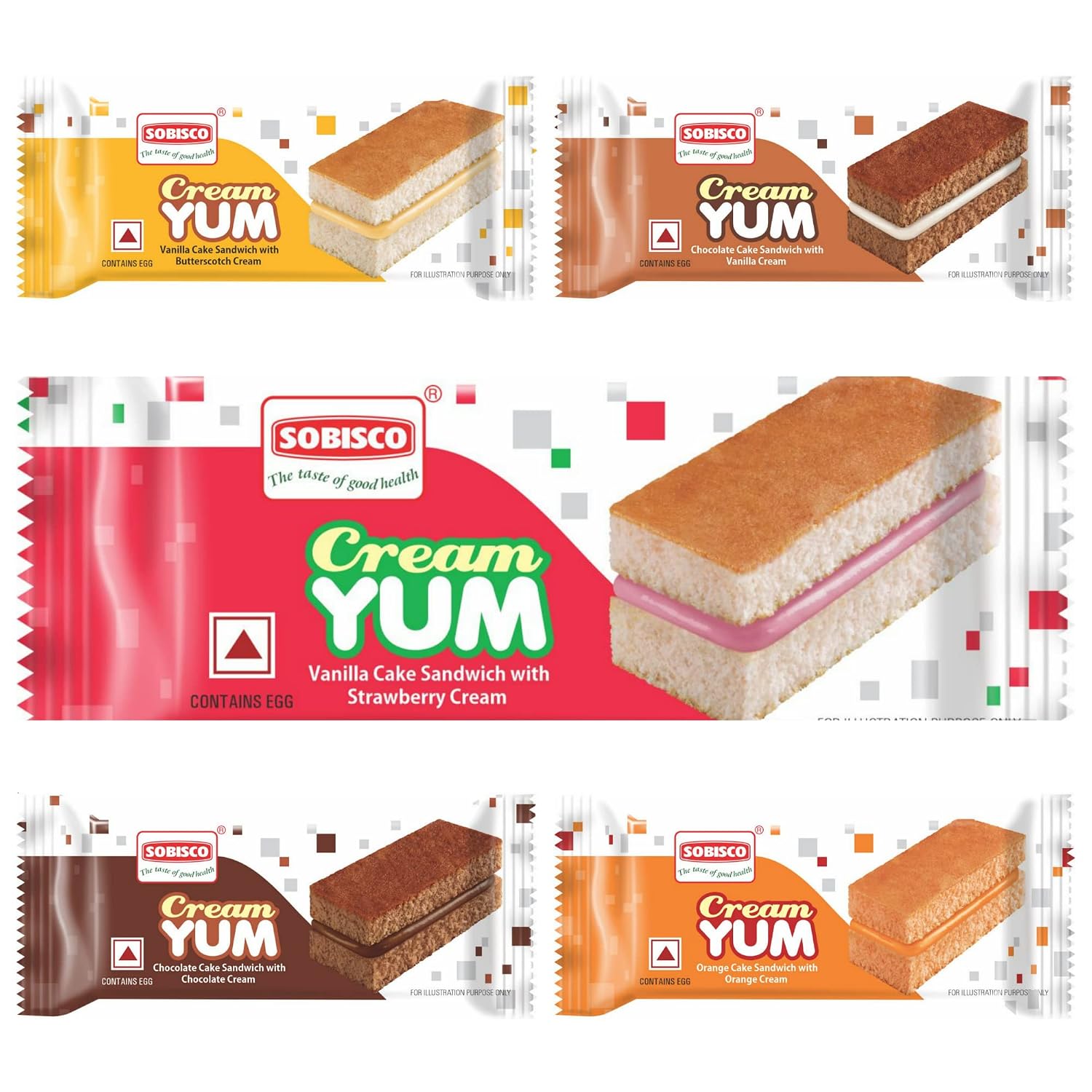 SOBISCO Assorted Cream Yum Cake (Pack of 200) : Amazon.in: Grocery ...