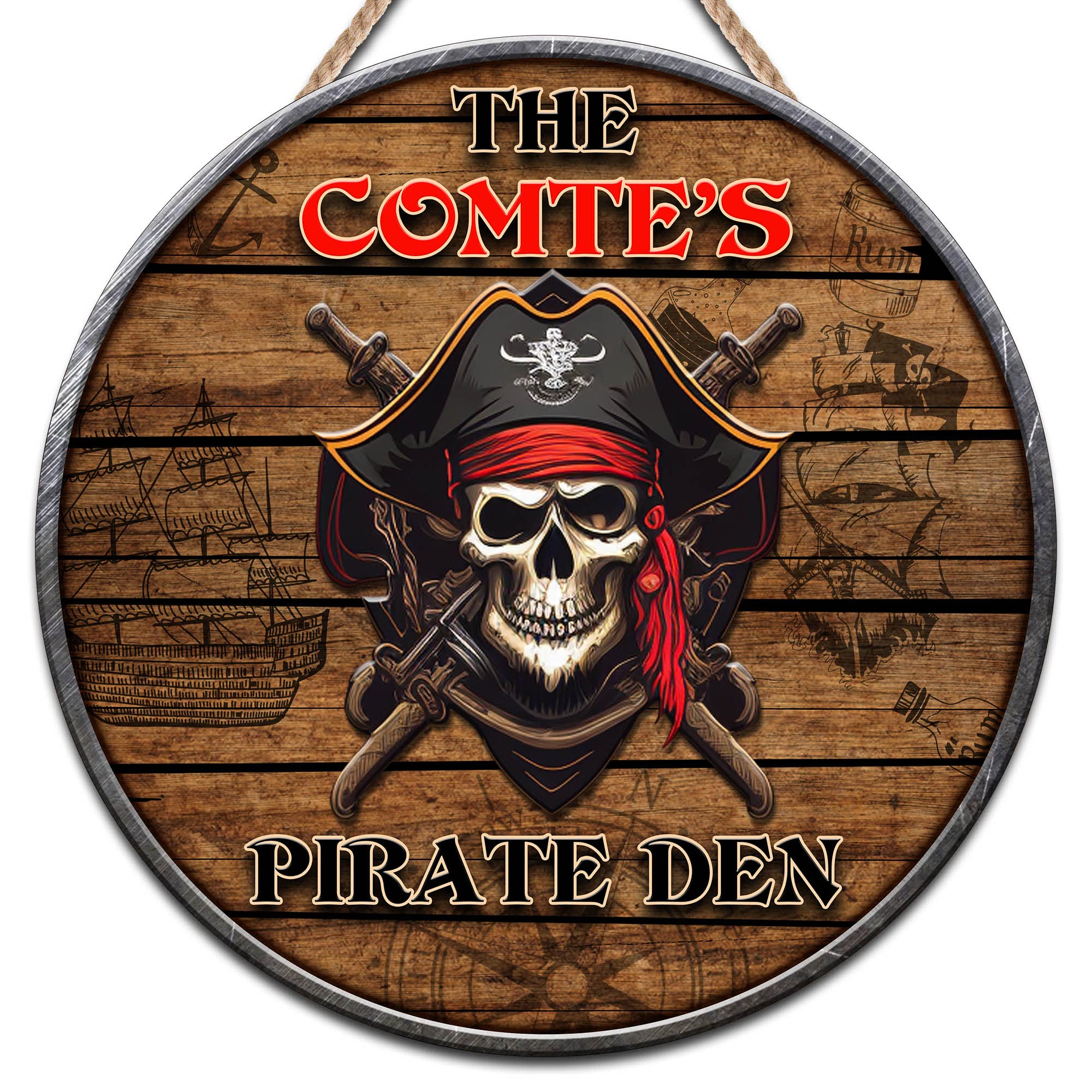 Amazon.com : N NAMESISS All Over Printed Sign, Personalized Pirate ...