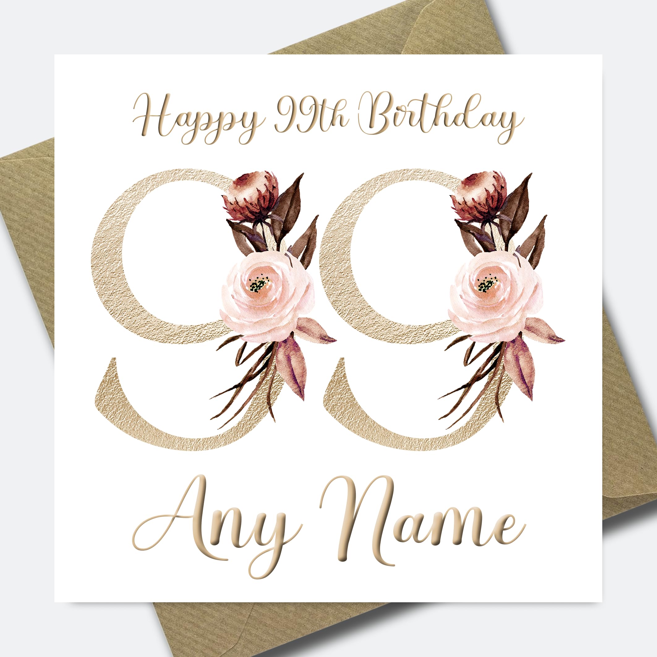 Personalised 99th Birthday Card - Ninety-nine Birthday card for women ...