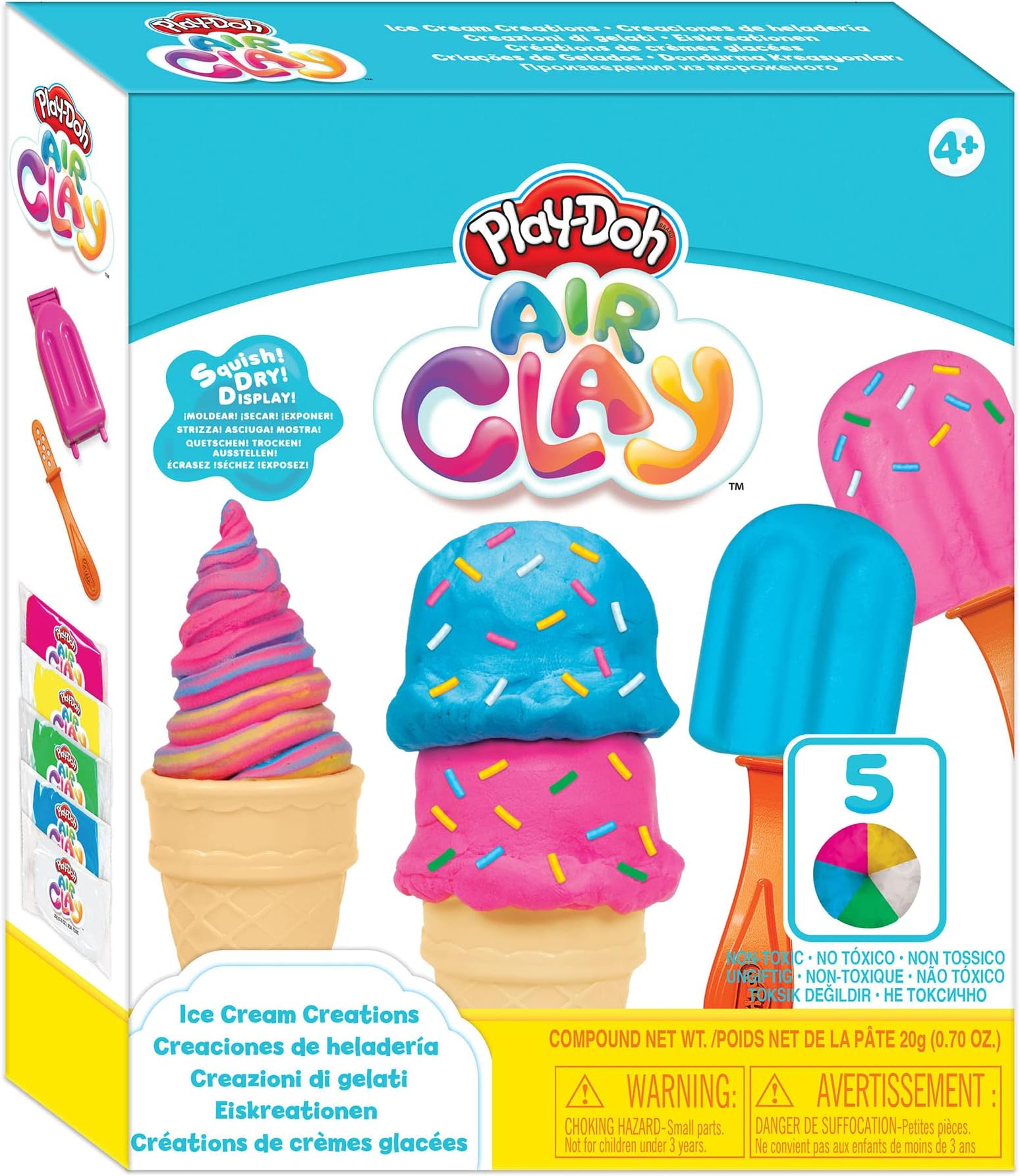 Play Doh Air Clay Scoops & Pops, Sensory and Educational Craft Toys for ...