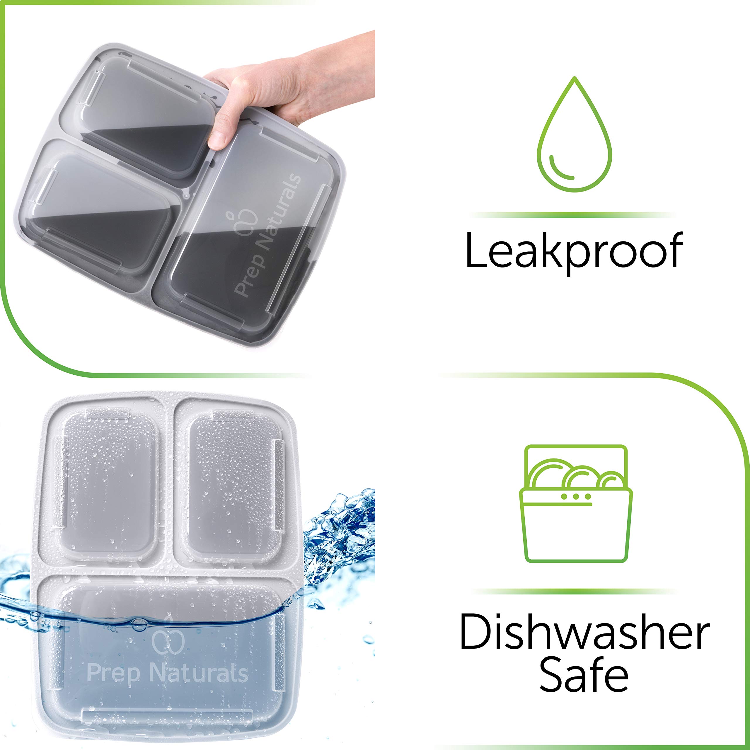 Snapklik.com : Meal Prep Containers 3 Compartment