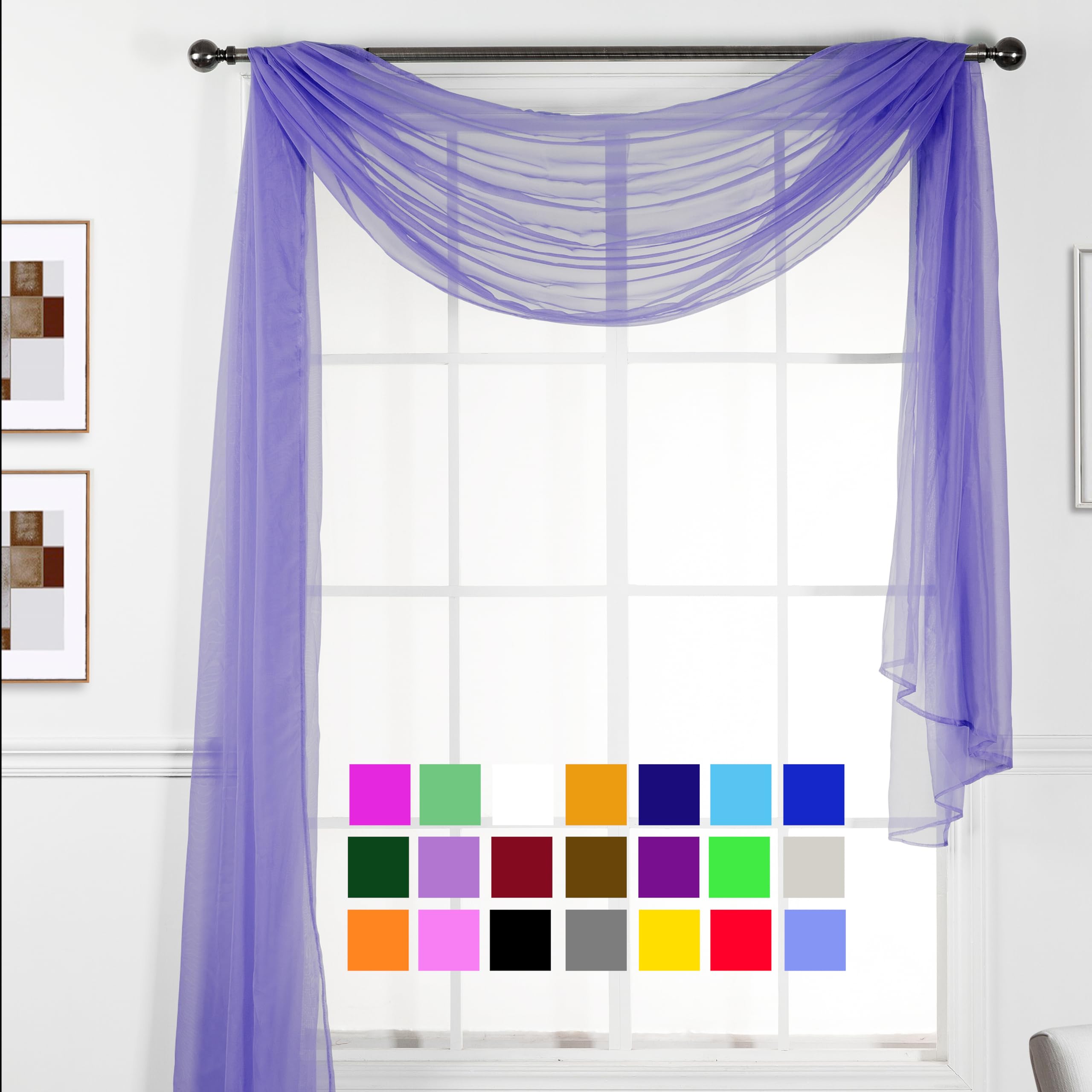 Amazon.com: New Window Sheer Scarf Multifunction Voile Valance Window ...