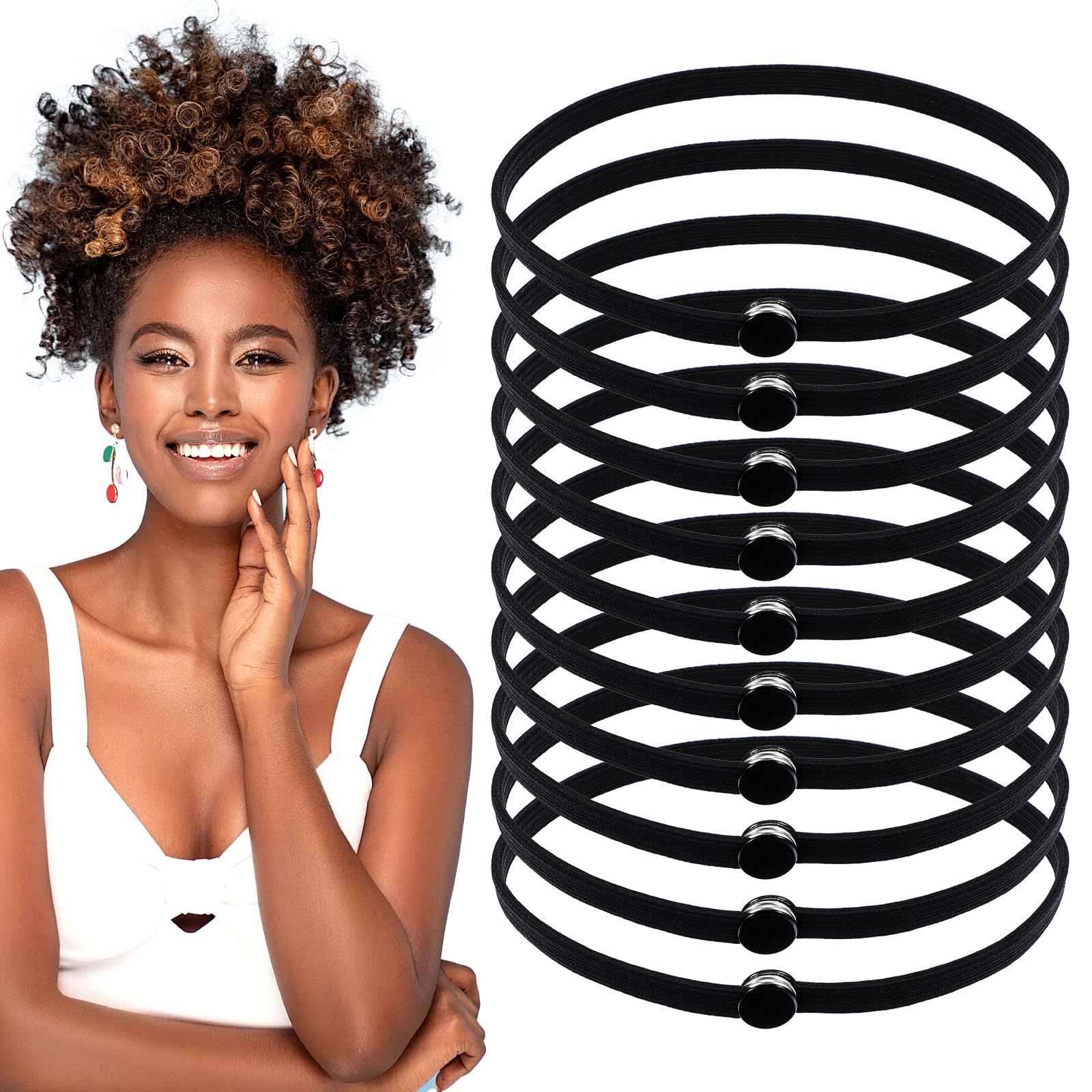 Amazon.com : Sibba Hair Ties For Curly 10 PCS Ponytail Bands Large ...