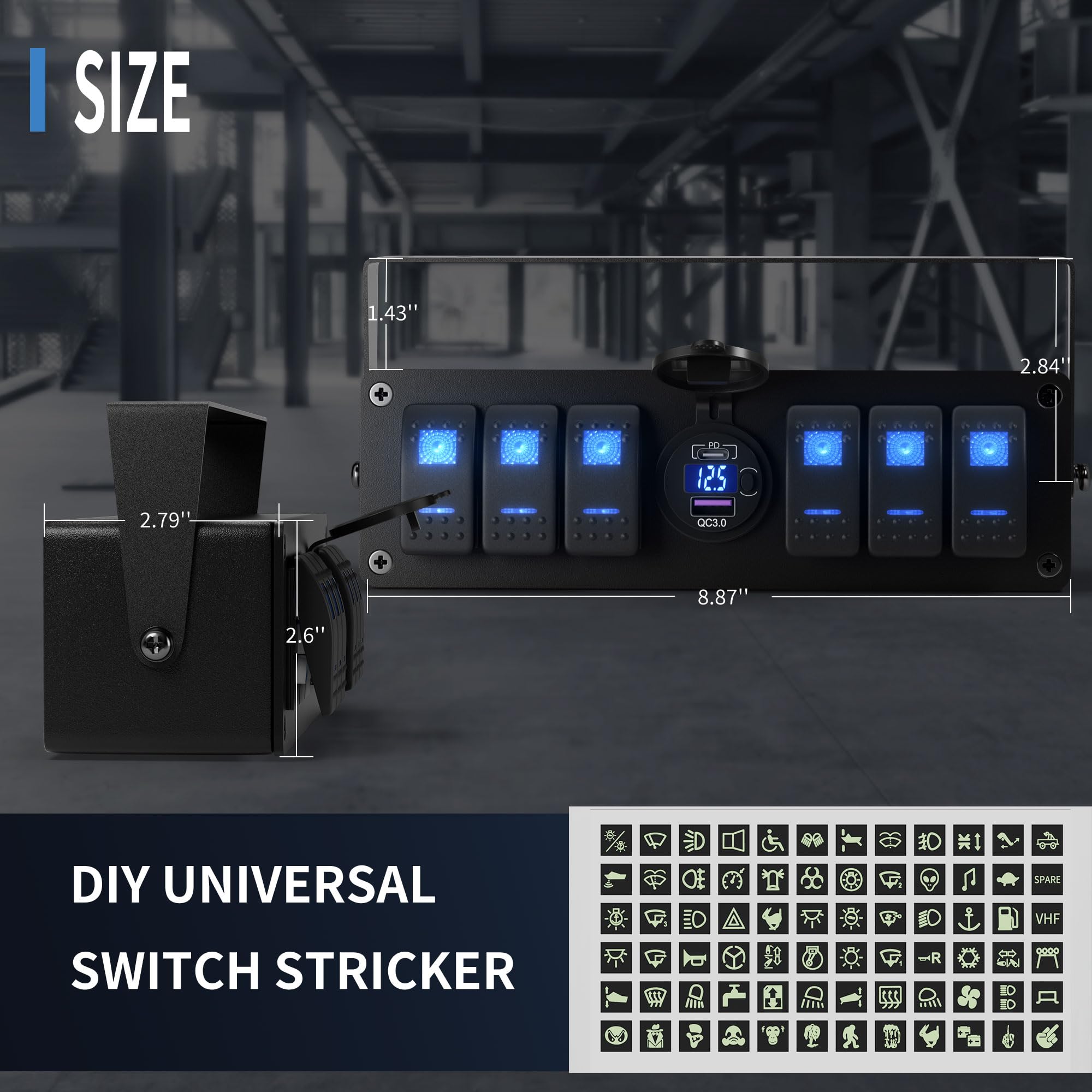 Snapklik.com : Joinfworld 6 Gang Rocker Switch Box Waterproof 12V SPST ...