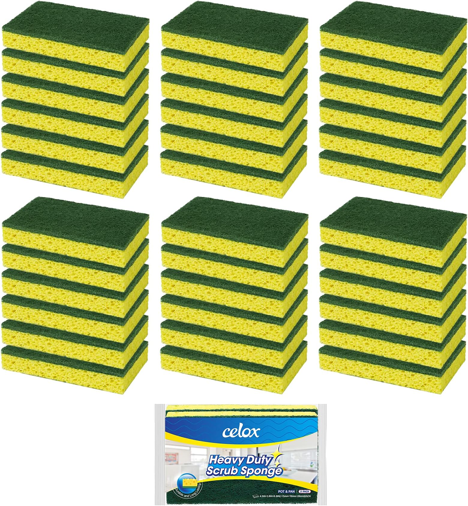 Amazon.com: SCRUBIT Heavy Duty Scrub Sponges - Dishwashing Sponge Along ...