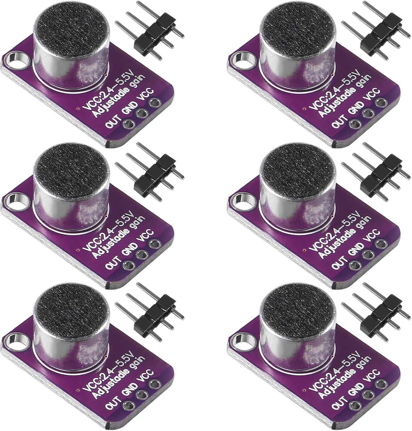 Amazon.com: Coliao 6 unidades MAX4466 Electret Micrófono Amplificador ...