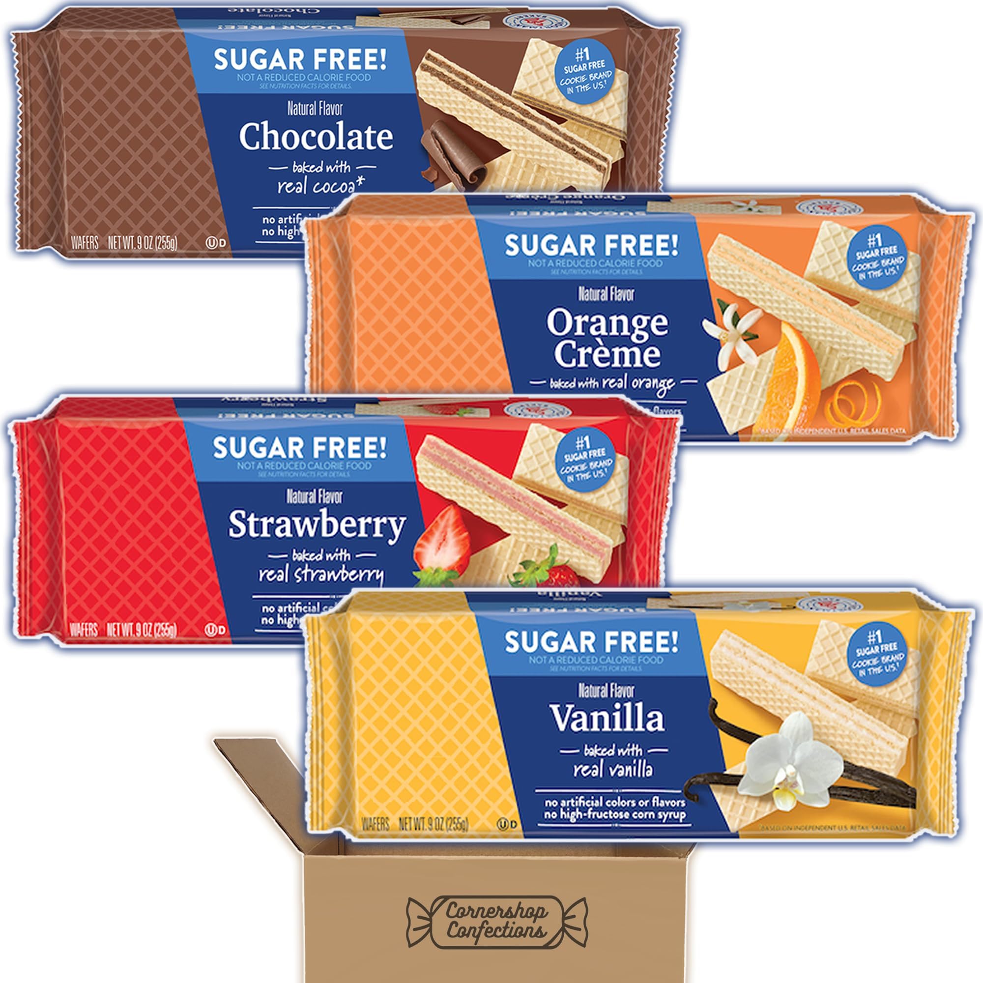 Amazon.com: Voortman Sugar Free Wafer Lover's 6 Flavor Variety - Lemon ...
