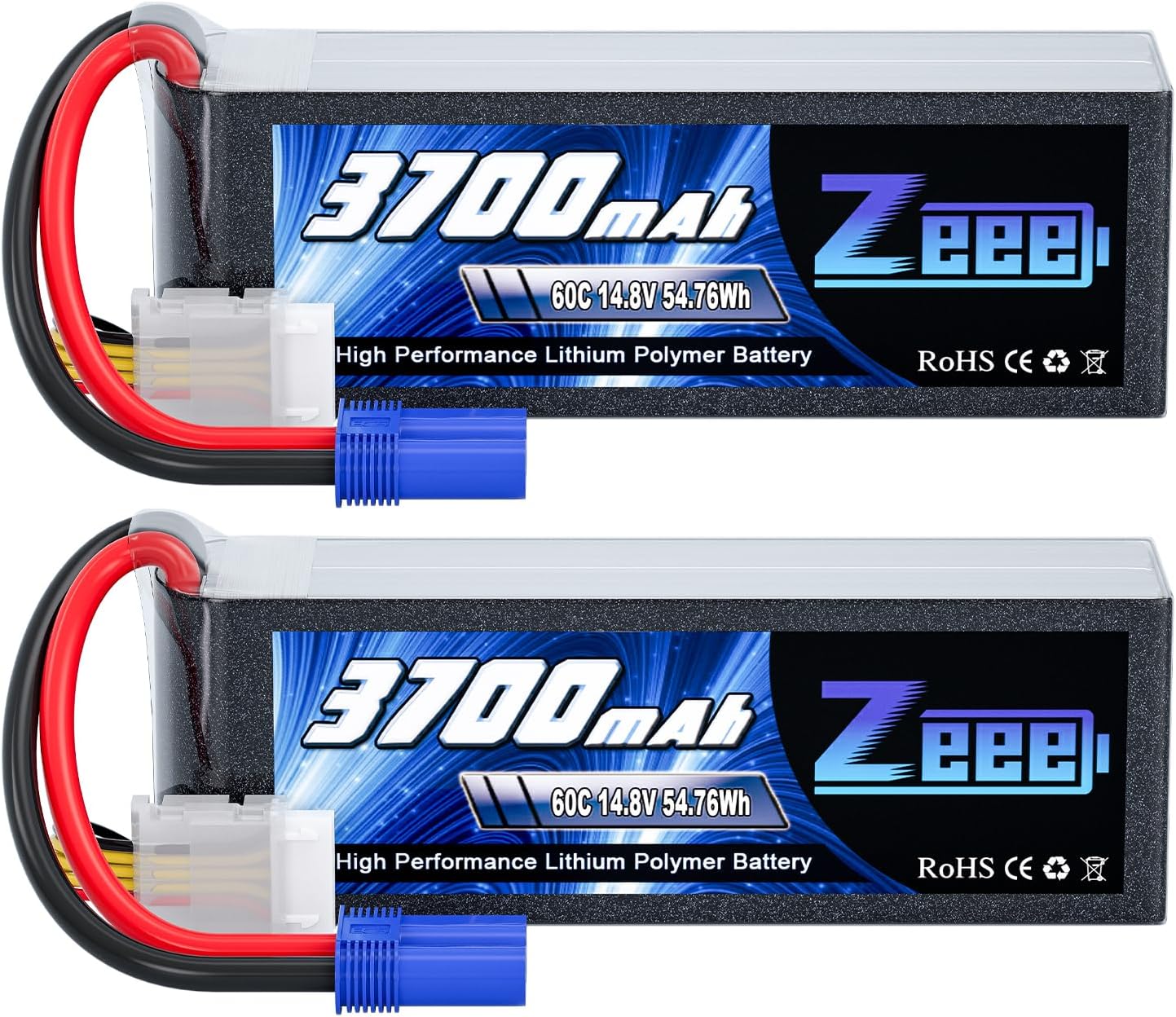 HRB 4s 14.8v 3000Mah 60C RC LiPo Battery with T Plug for Helicopter,E-flite Rare Bear, Fury 15 ...