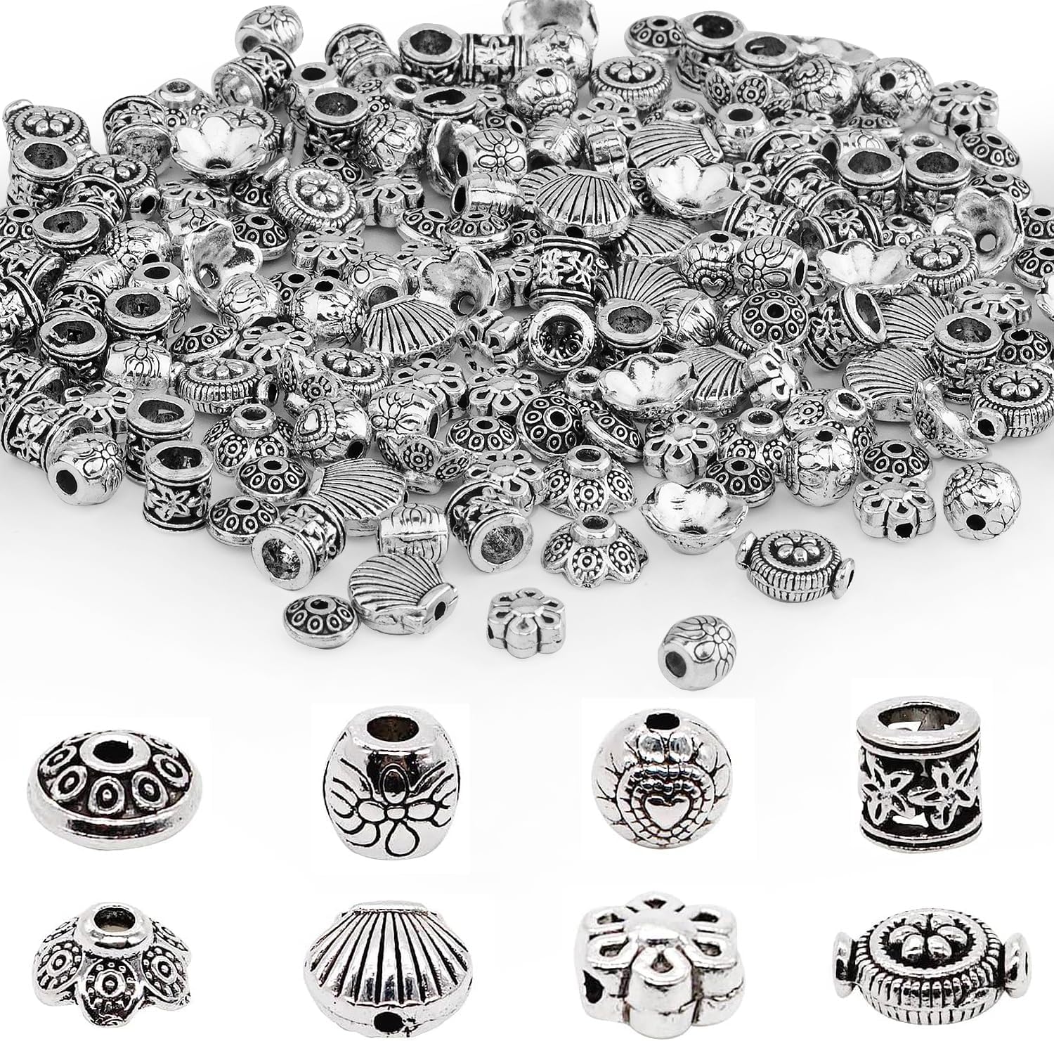 Amazon.com: Cridoz Metal Spacer Beads for Making Bracelet, Necklace ...