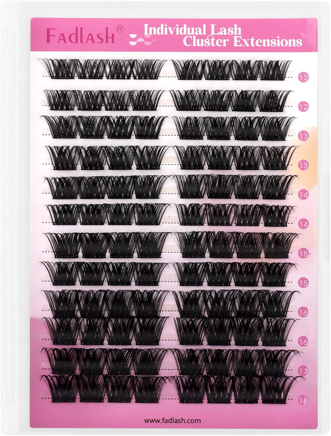 Amazon.com: Lash Clusters 96pcs 12-18mm Individual Lashes D Curl Large ...