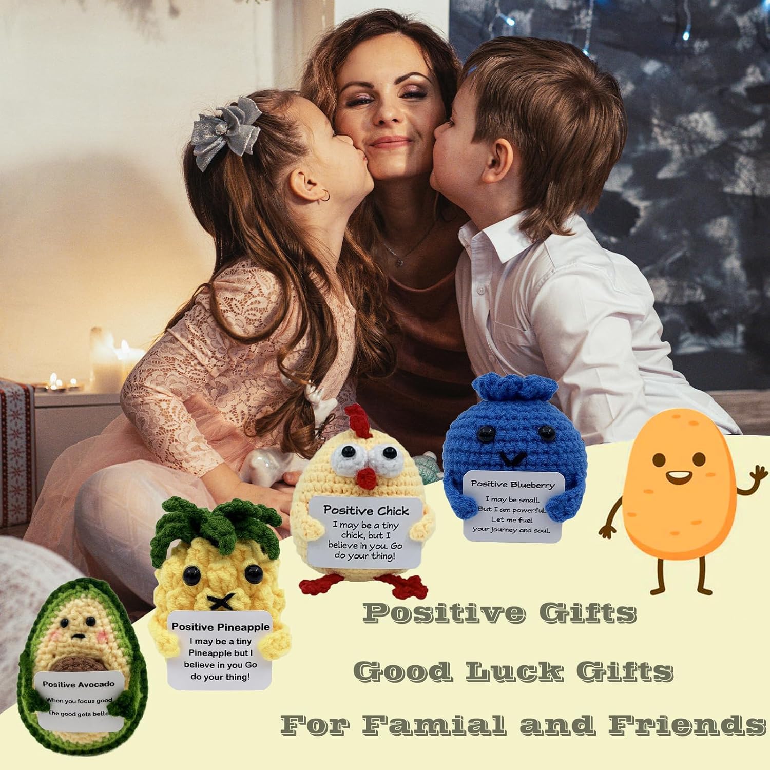 Snapklik.com : 12Pcs Positive Crochet Animals Potato Doll Emotional ...