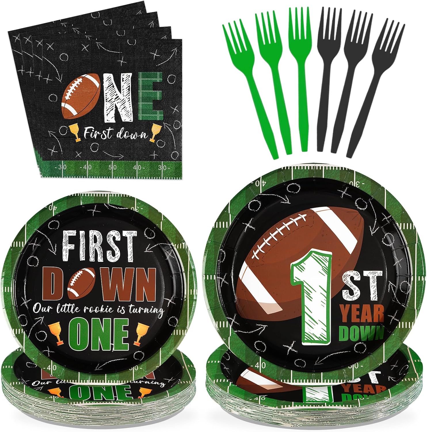 Amazon.com: Grencian 96Pcs Football Party Decorations First Down ...