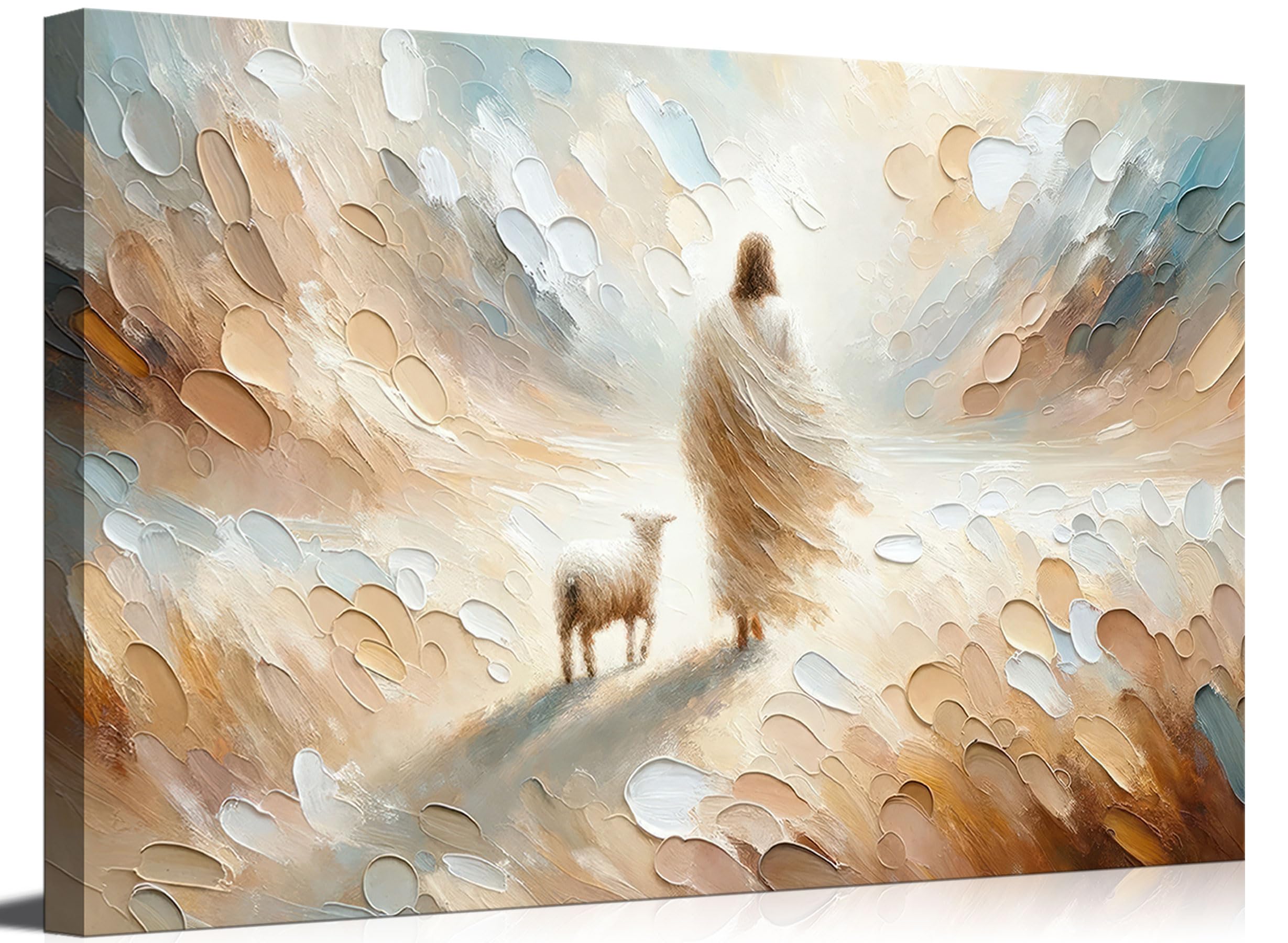 Amazon.com: jesus leaves the 99 sheep Canvas Wall Art Christian Jesus ...
