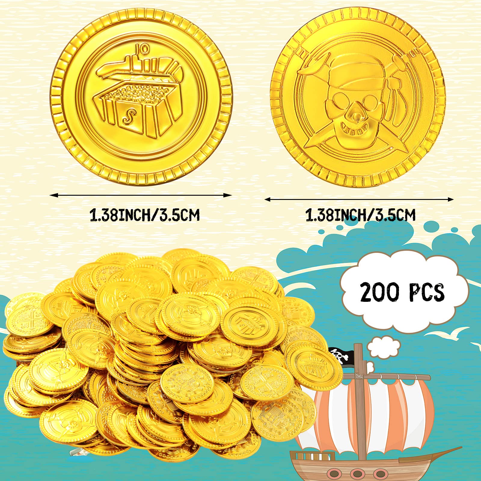 Snapklik.com : Charniol 200 Pcs St Patricks Day Pirate Gold Coins ...