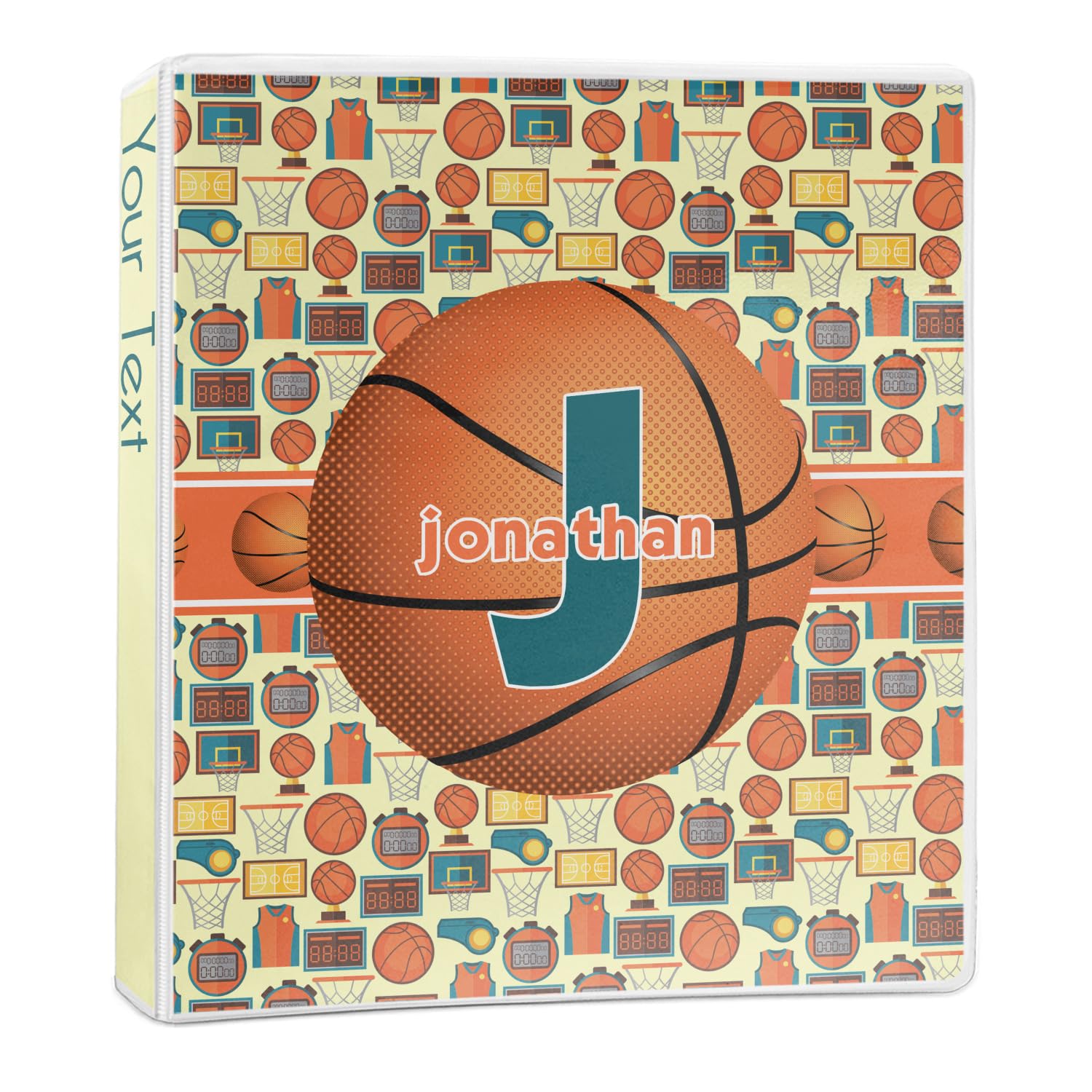 Amazon.com : Personalized Basketball 3-Ring Binder - 1 inch Multicolor ...