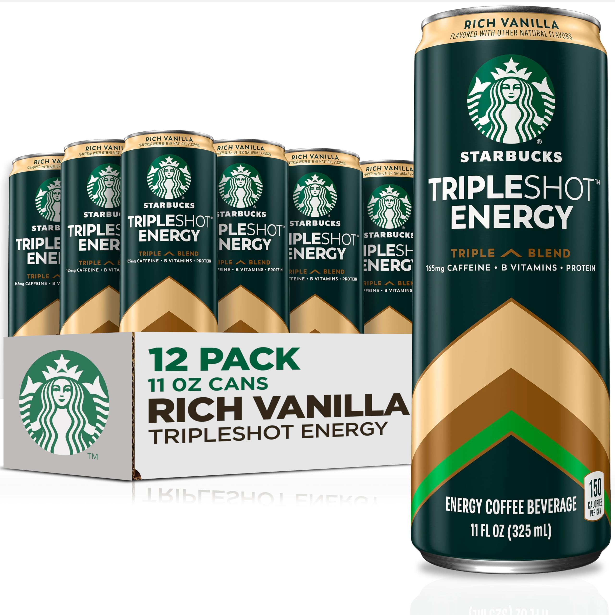 Amazon.com: Starbucks Tripleshot Coffee Energy Drink, Rich Vanilla, 11 fl oz Cans (12 Pack ...
