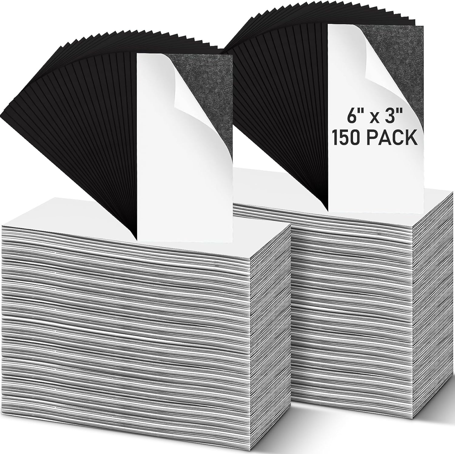 150 Pack Magnetic Sheets, 3 x 6 Inch Magnet Sheets with Adhesive ...