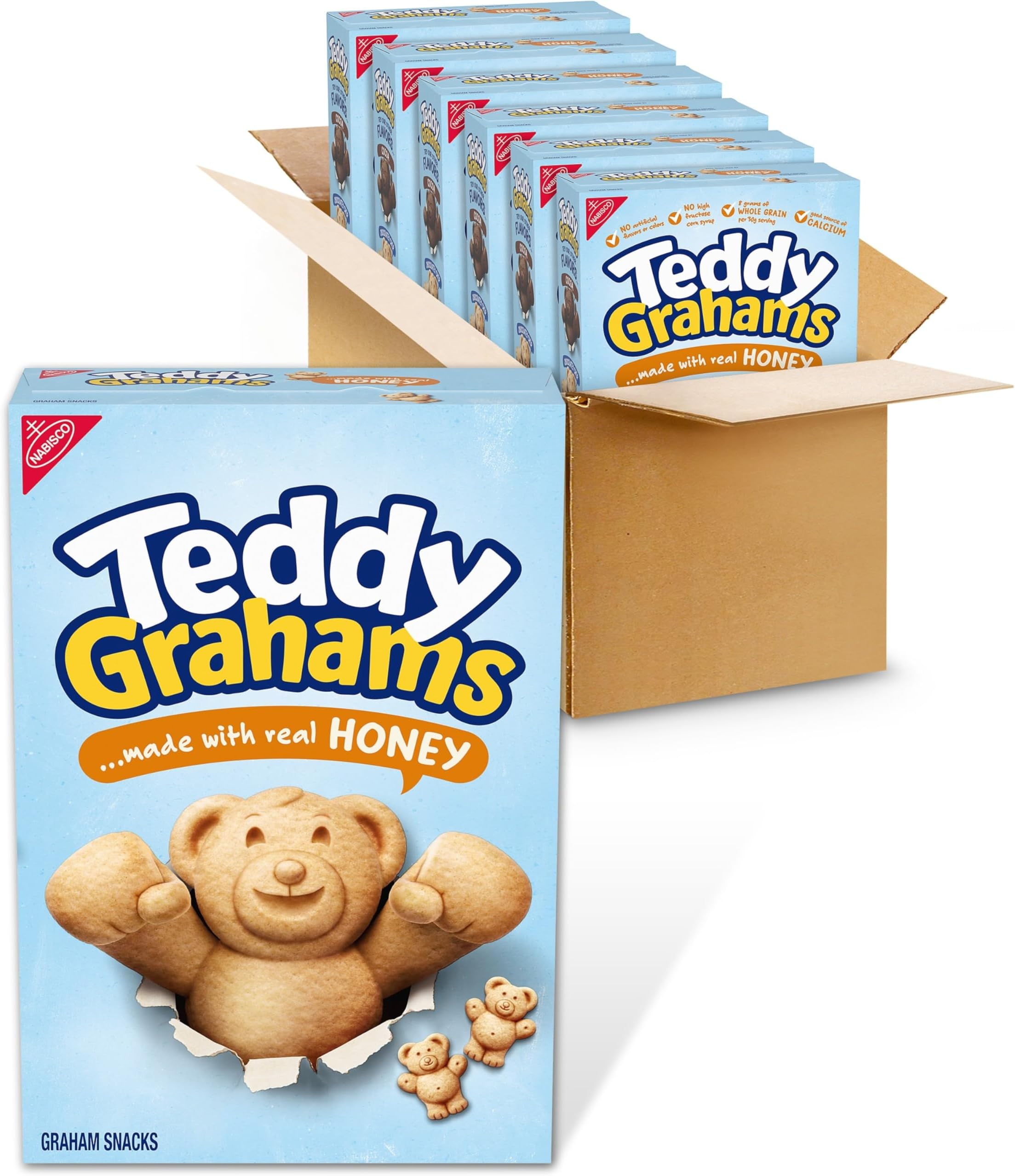 Amazon.com: TEDDY GRAHAMS Honey Graham Snacks, 12 Kids Snack Packs