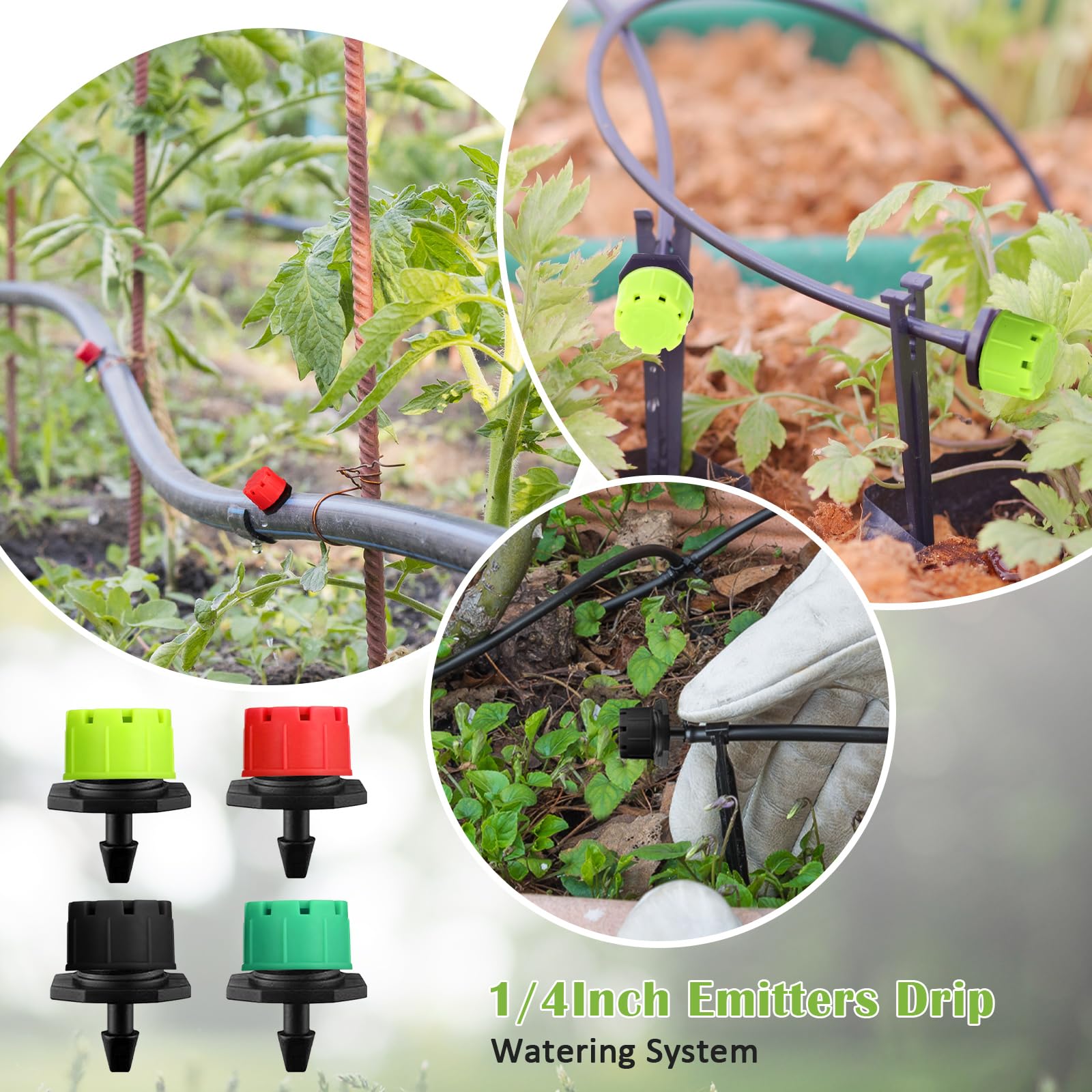Snapklik.com : Yaocom 600 Pcs Sprinkler Irrigation Drippers, 1/4 Inch Barbed Drip Emitter, 360 ...