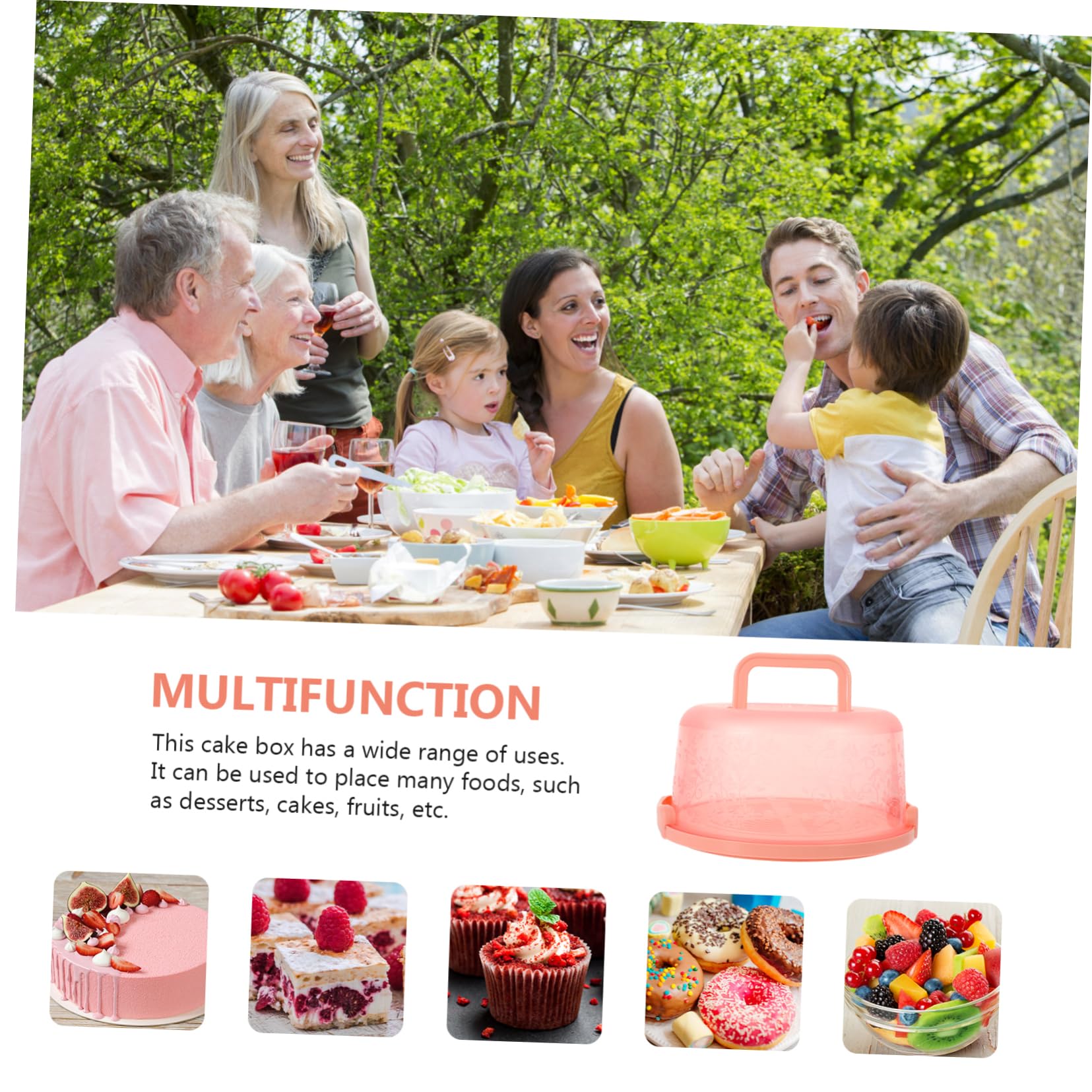 Snapklik.com : Anneome Portable Cake Box Cake Saver Holder Travel ...