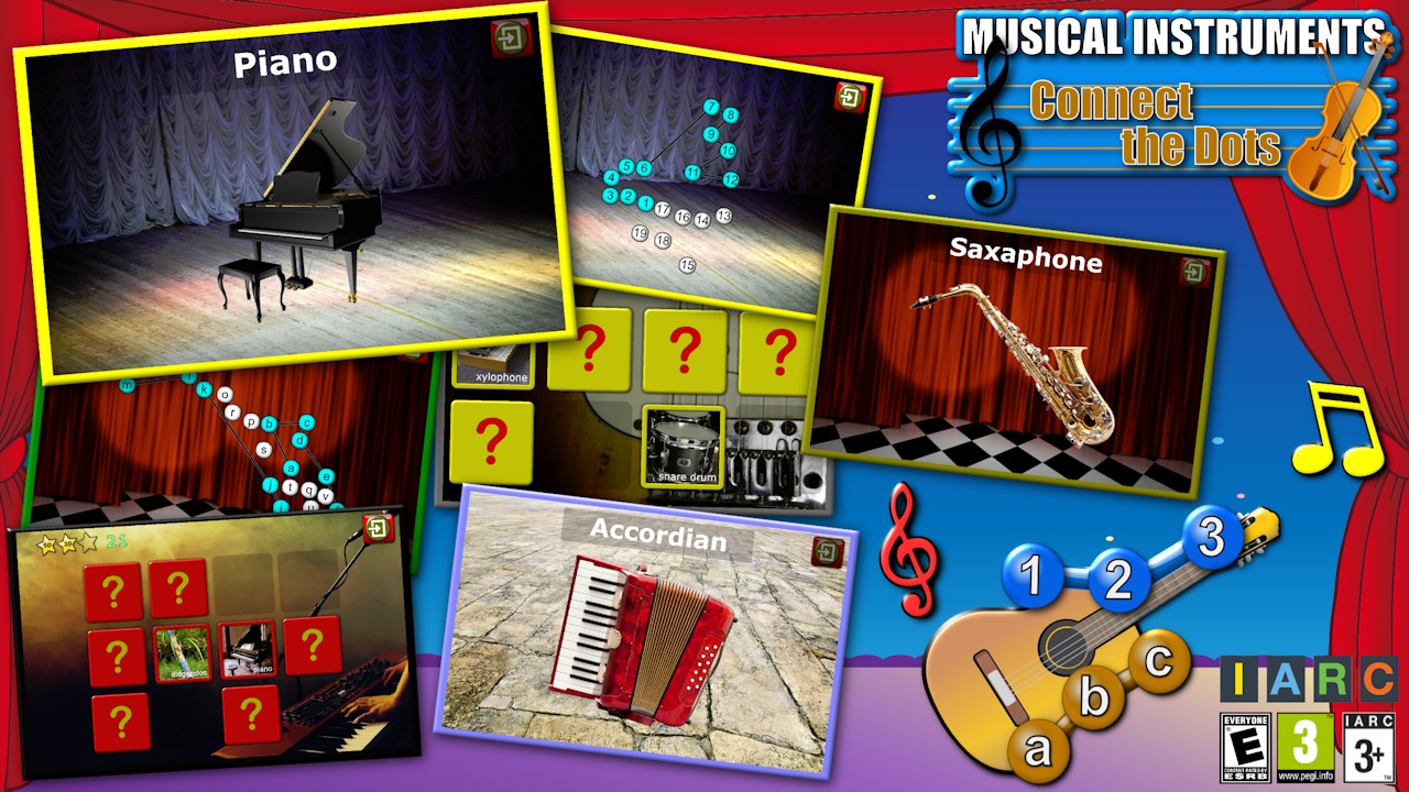 Kinder Musical Instrument anschließen und verbinden die Punkte-Puzzles ...