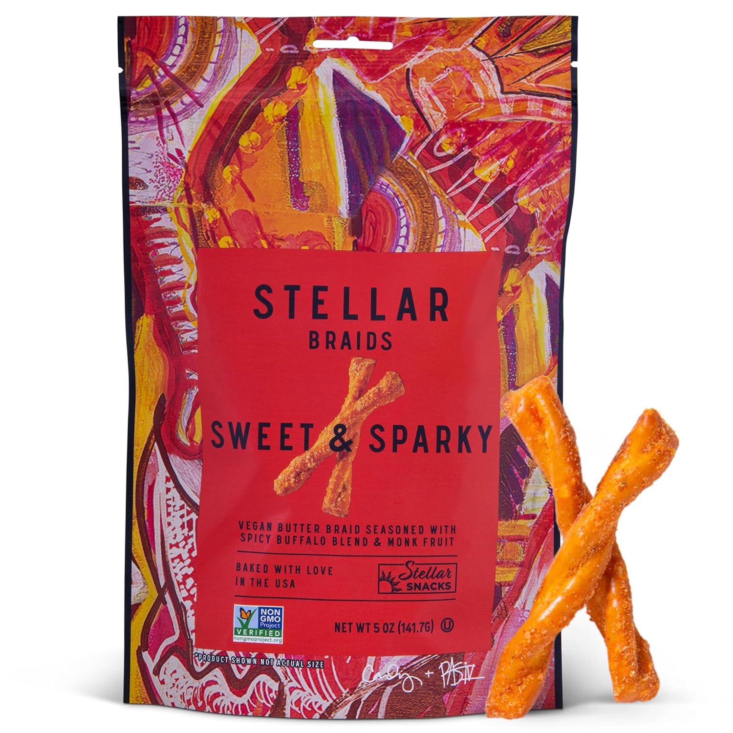 Amazon.com: Stellar Snacks Pretzel Braids, Sweet & Sparky Spicy Buffalo ...