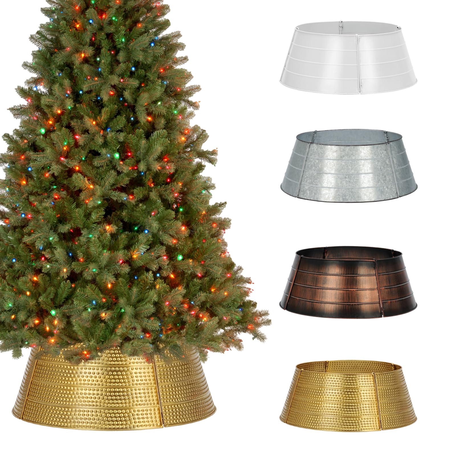 SUNNYPARK Metal Christmas Tree Collar Decoration, 23.5 Inches Diameter ...