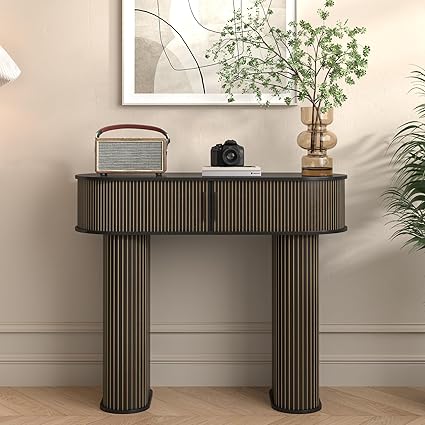Amazon.com: Round Console Table, Mid Century Modern Console Table, Sofa ...
