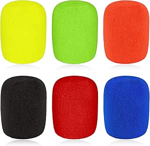 Amazon.com: 6 Pcs Mic Foam Covers Colorful Microphone Covers Reusable ...