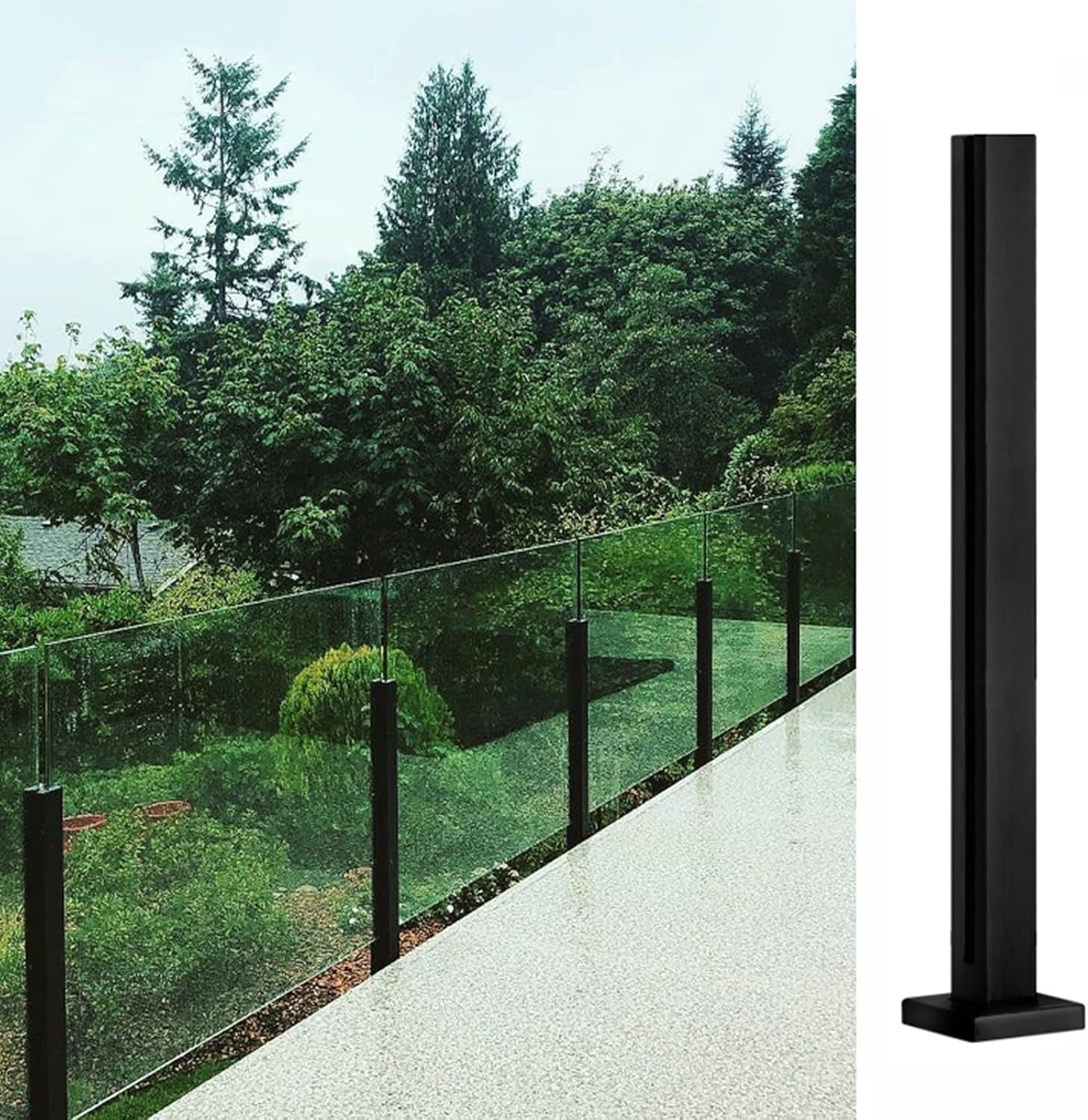 Amazon.com: SRNSAEB Stainless Steel Glass Balustrade Posts, 24 28 35 40 ...