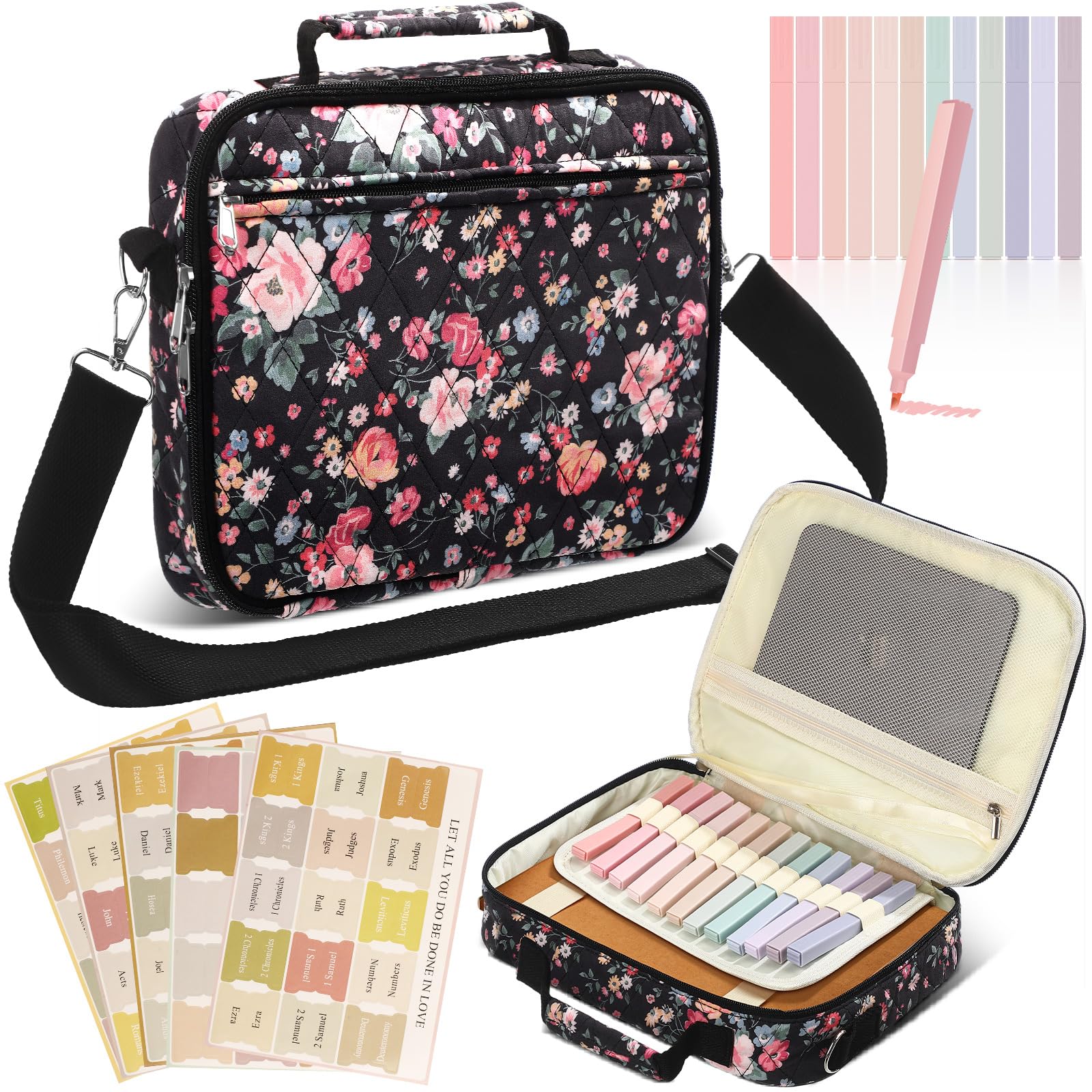 Amazon.com: Silkfly Large Bible Cover for Women Quilted Bible Case ...